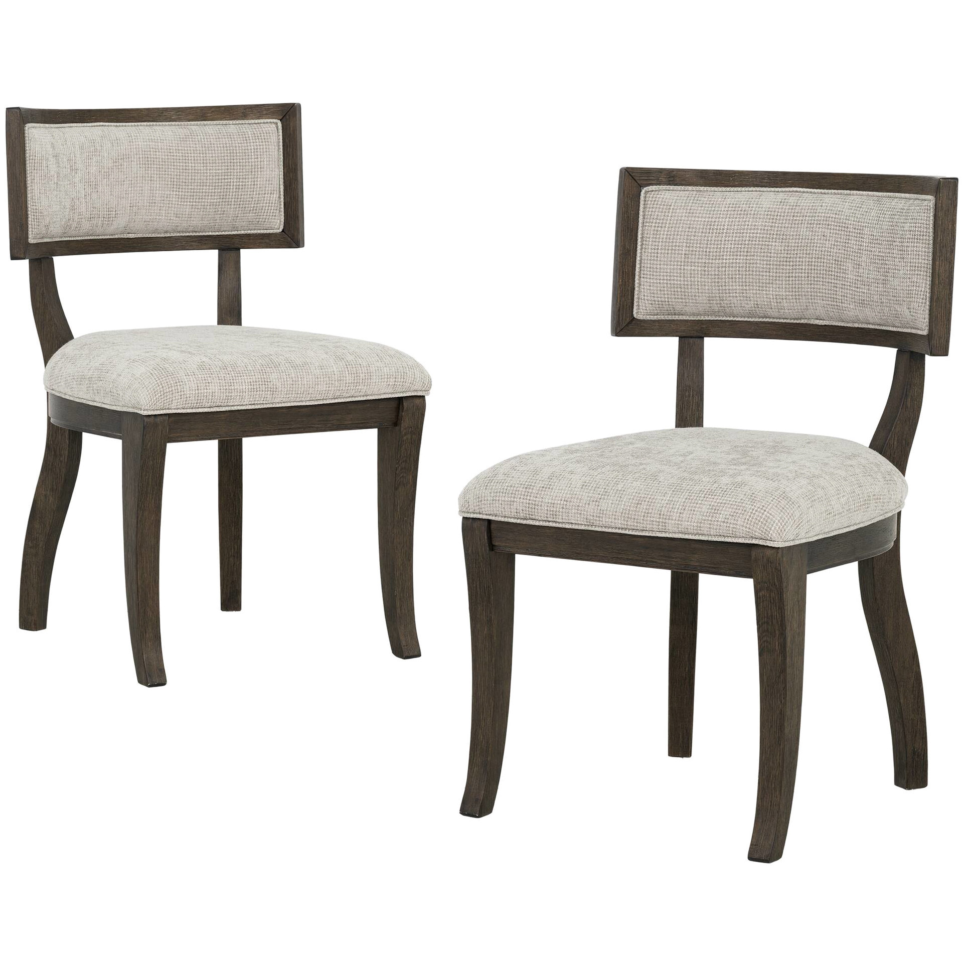 Hokku Designs Dining Chair Of 2 With Upholstered Seat And Back, Aged ...
