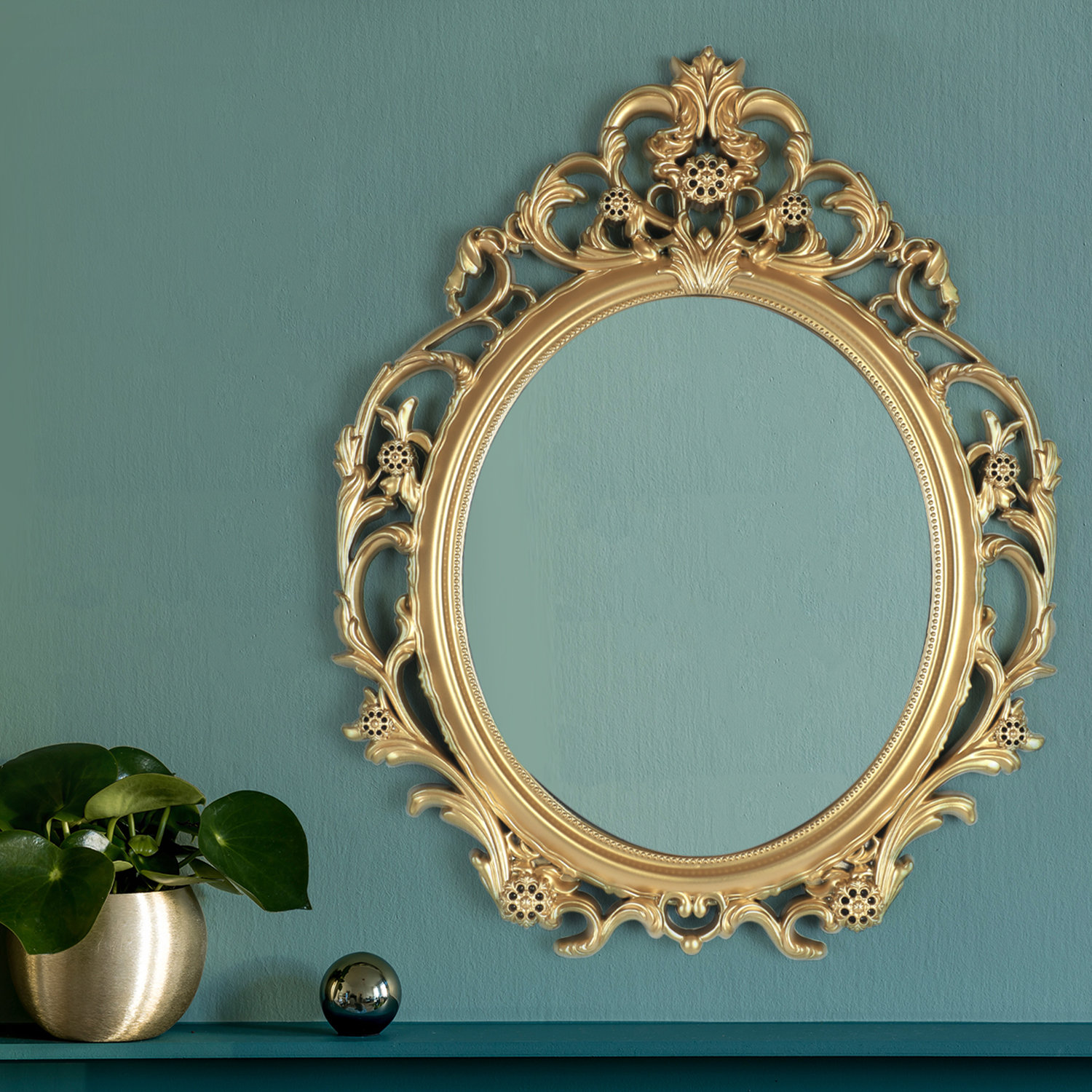 Rosdorf Park Mirrorize 20 X 24" Antique Gold Mirror For Living Room ...