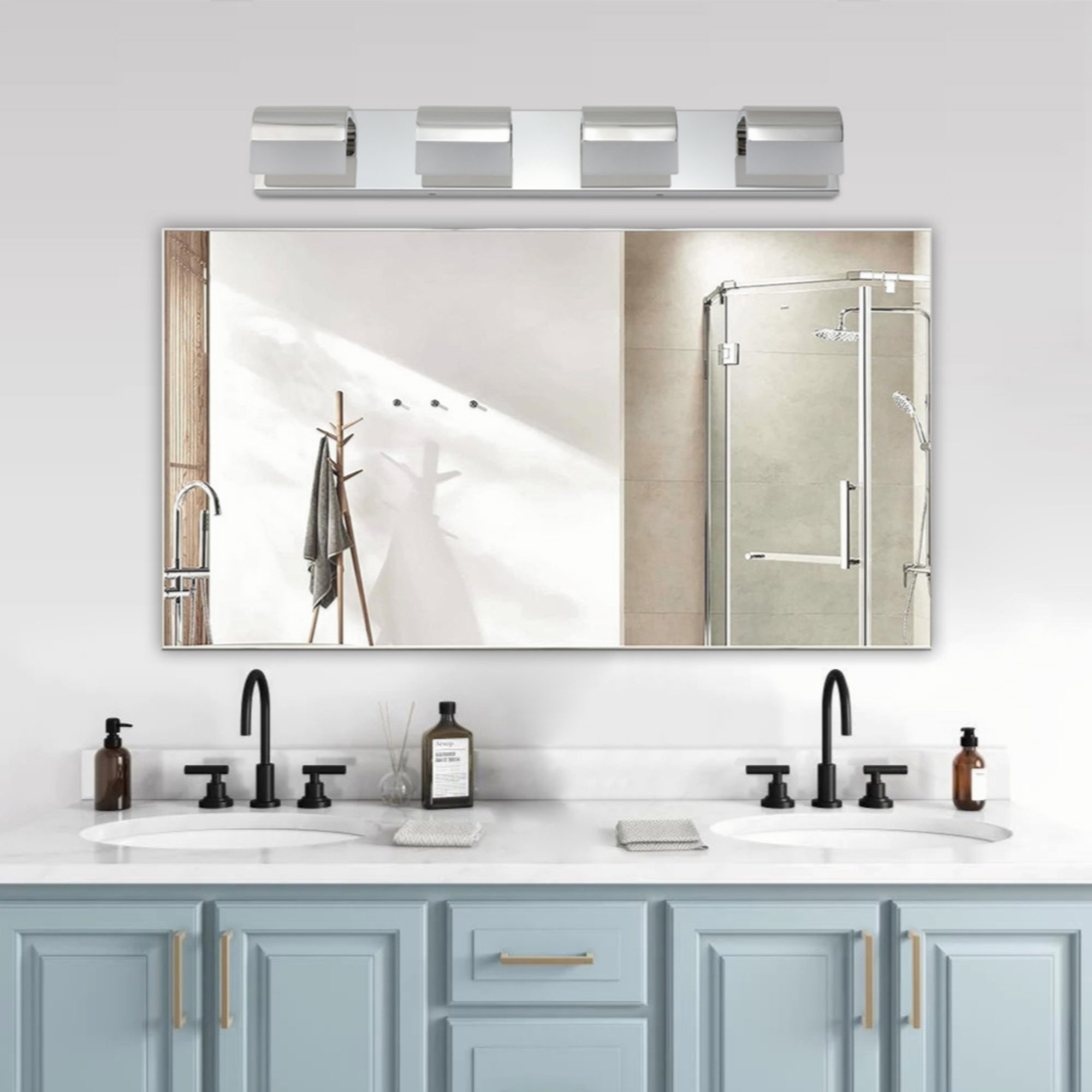 Wrought Studio™ Modern Bathroom Vanity Lighting 4-Light LED Vanity ...