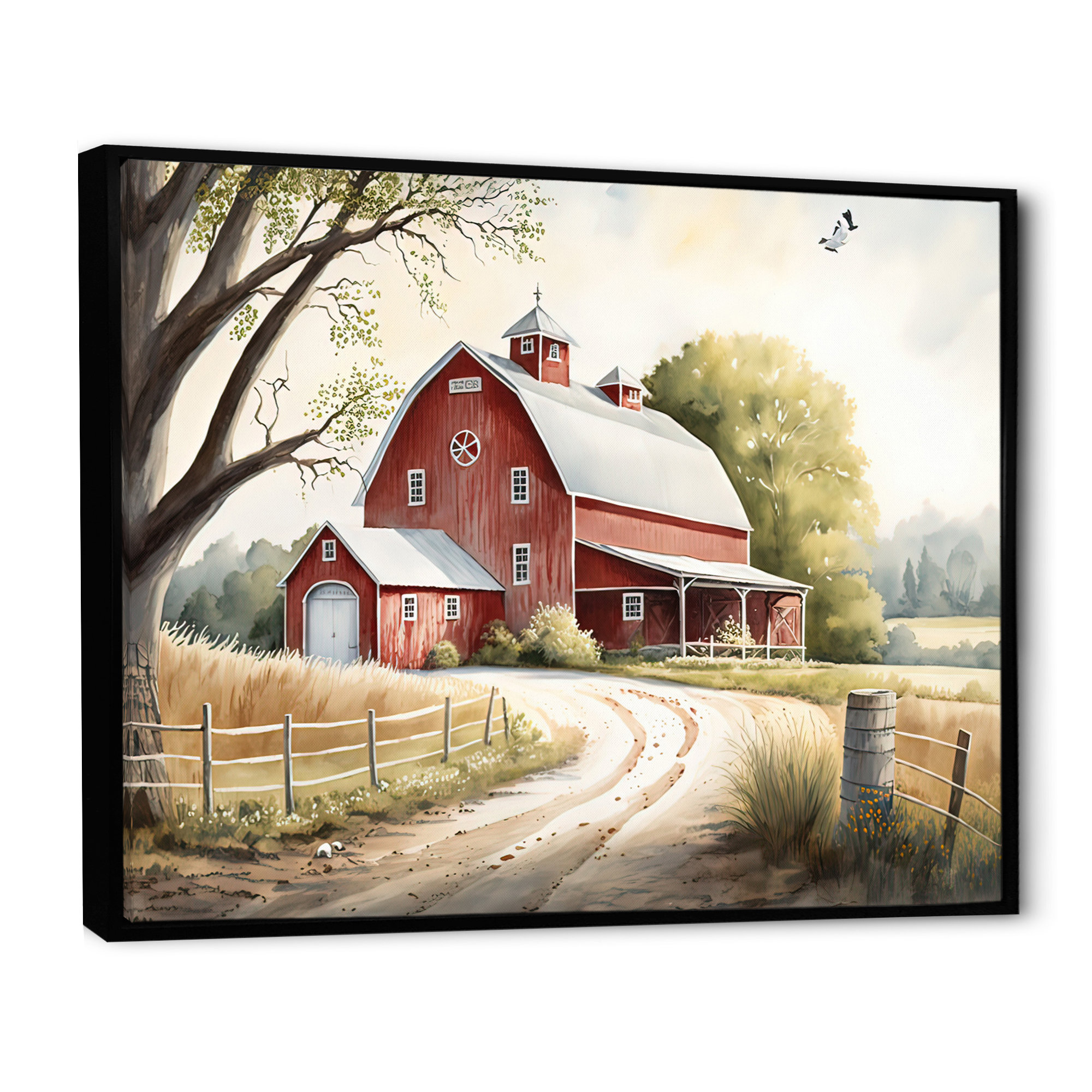 Gracie Oaks Charming Barn And Path IV - Farmhouse / Country Canvas Wall ...