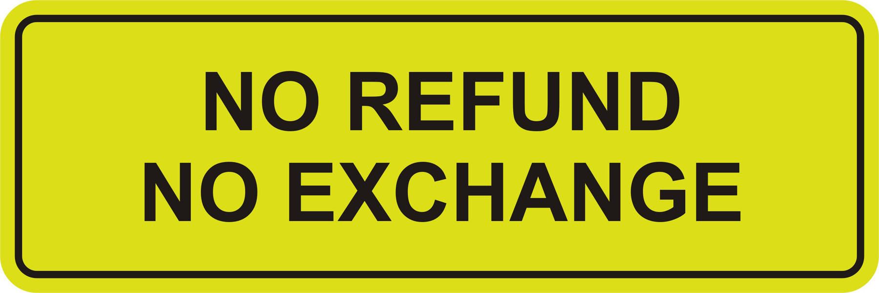 Signs ByLITA Standard No Refund No Exchange Sign(Black Gold) - Large ...