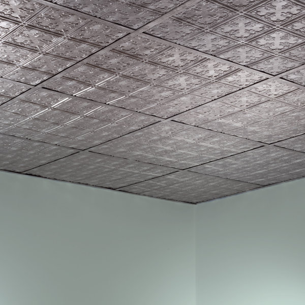 Fasade Traditional 24'' L x 24'' W Textured Vinyl Drop-In Ceiling Tile ...