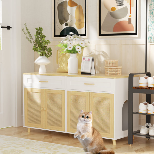 Bayou Breeze Couvertier 47.24'' X 17.72" Litter Box Furniture Hidden ...