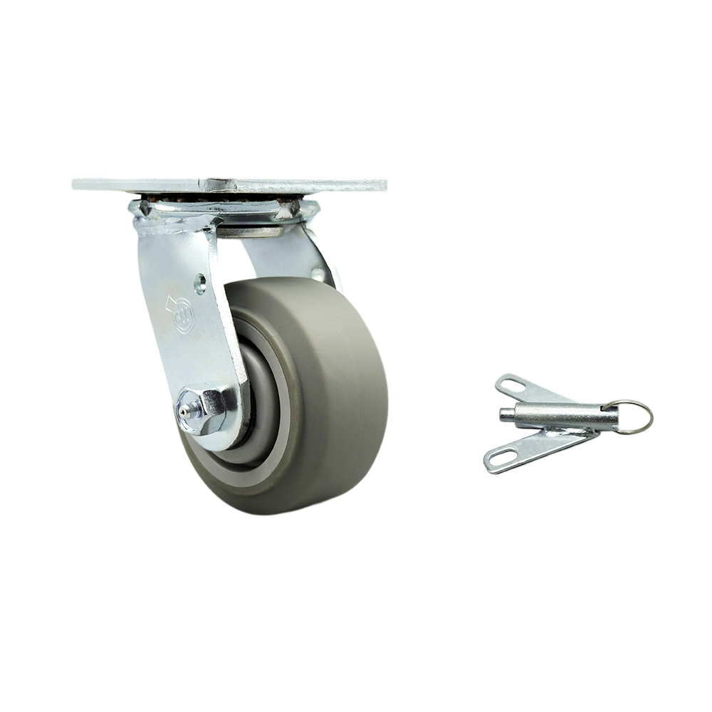Service Caster 4 Inch SS Thermoplastic Rubber Swivel Caster with Ball ...