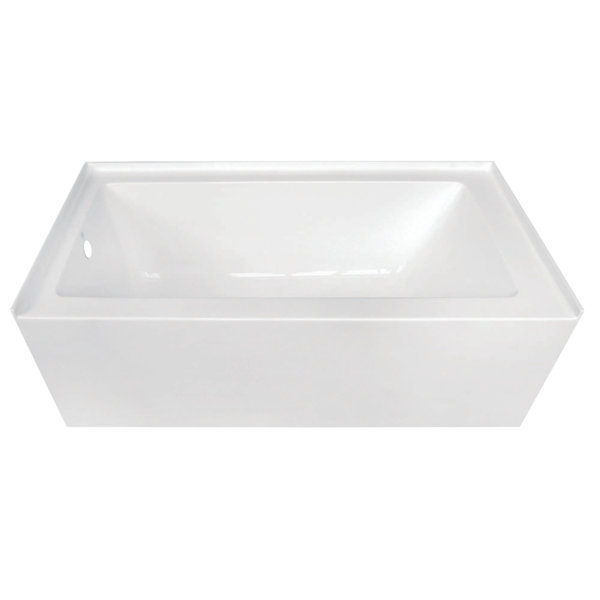 Kingston Brass Aqua Eden 60-Inch Acrylic Rectangular 3-Wall Alcove Tub ...