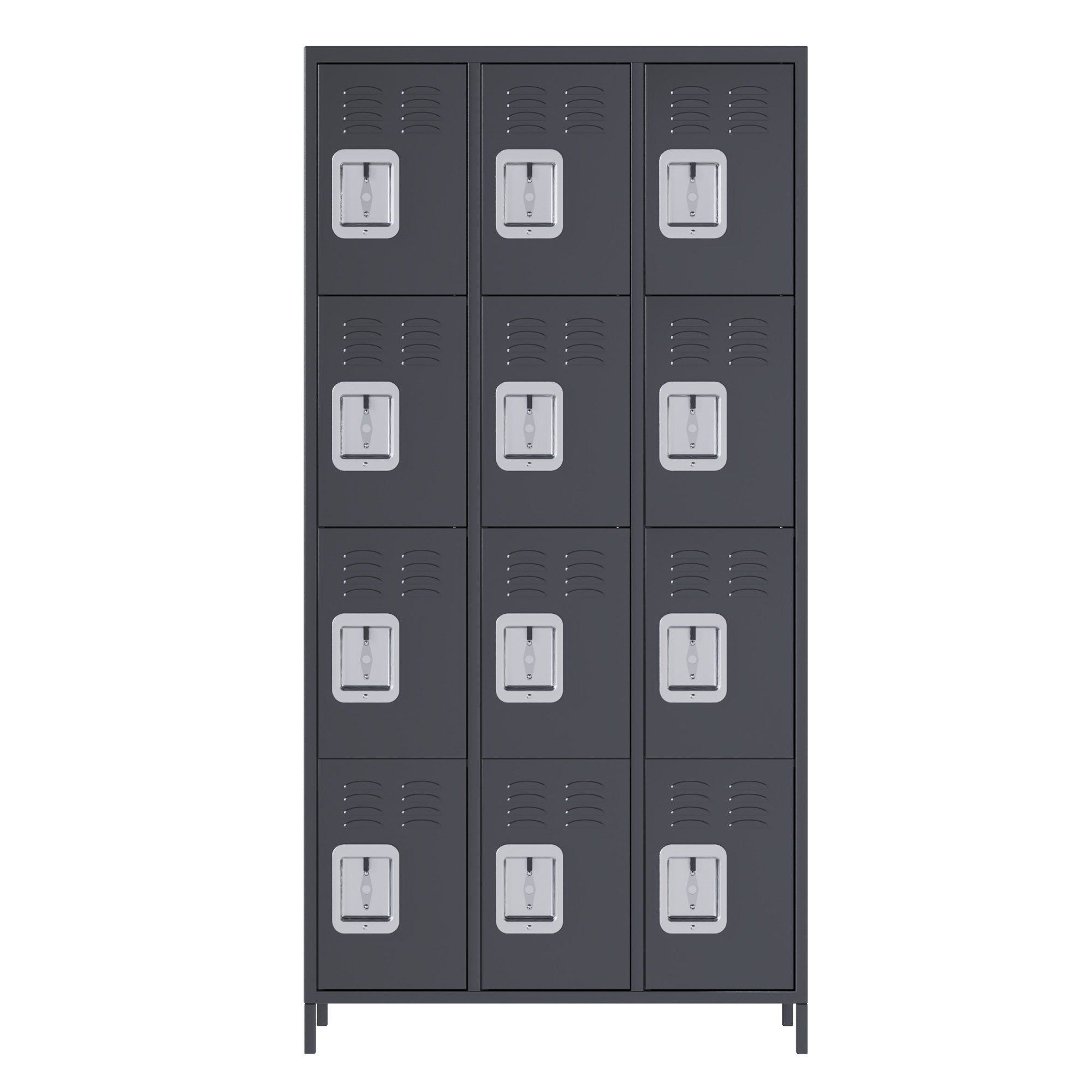 REEMOON Metal Lockers For Employees With Lock&12 Doors Black Metal ...