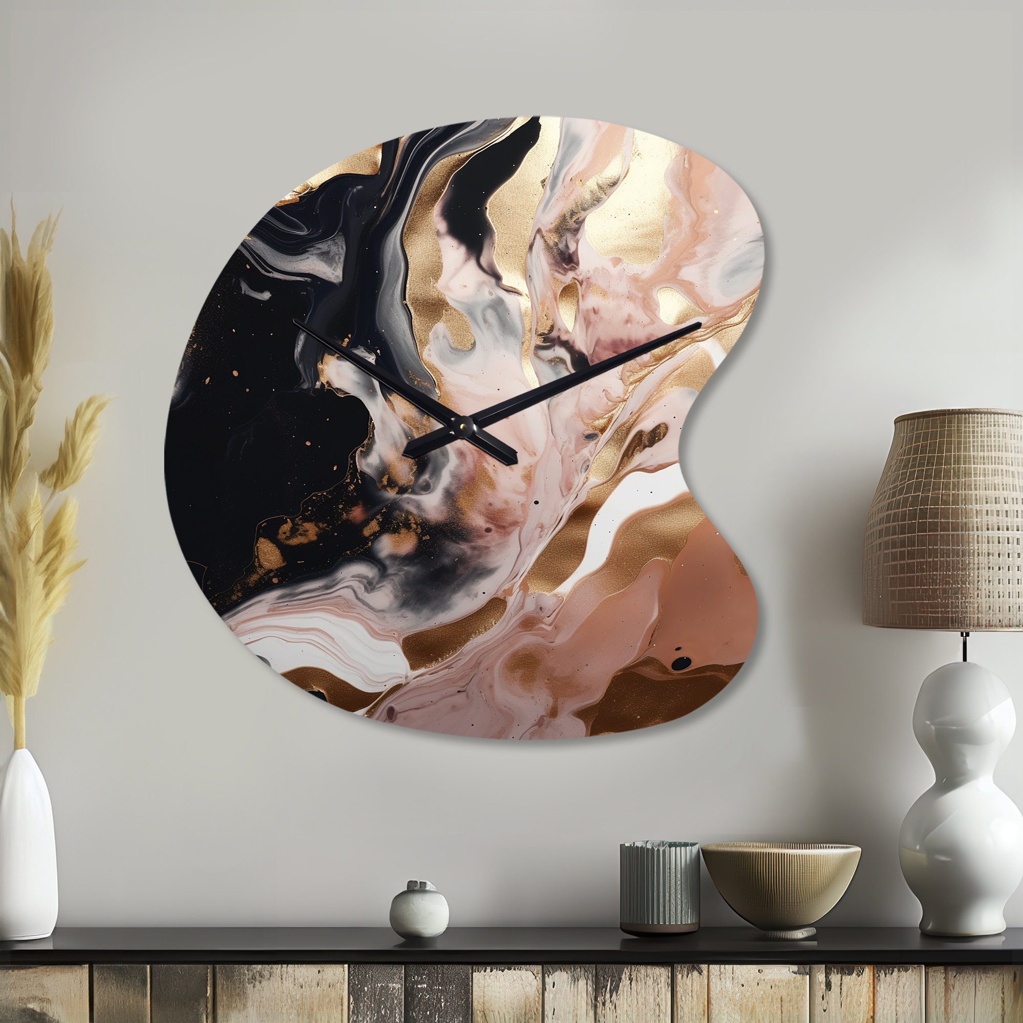 Design Art Ocean Waves Fluidity In Marble V - Marble Asymmetrical Metal ...