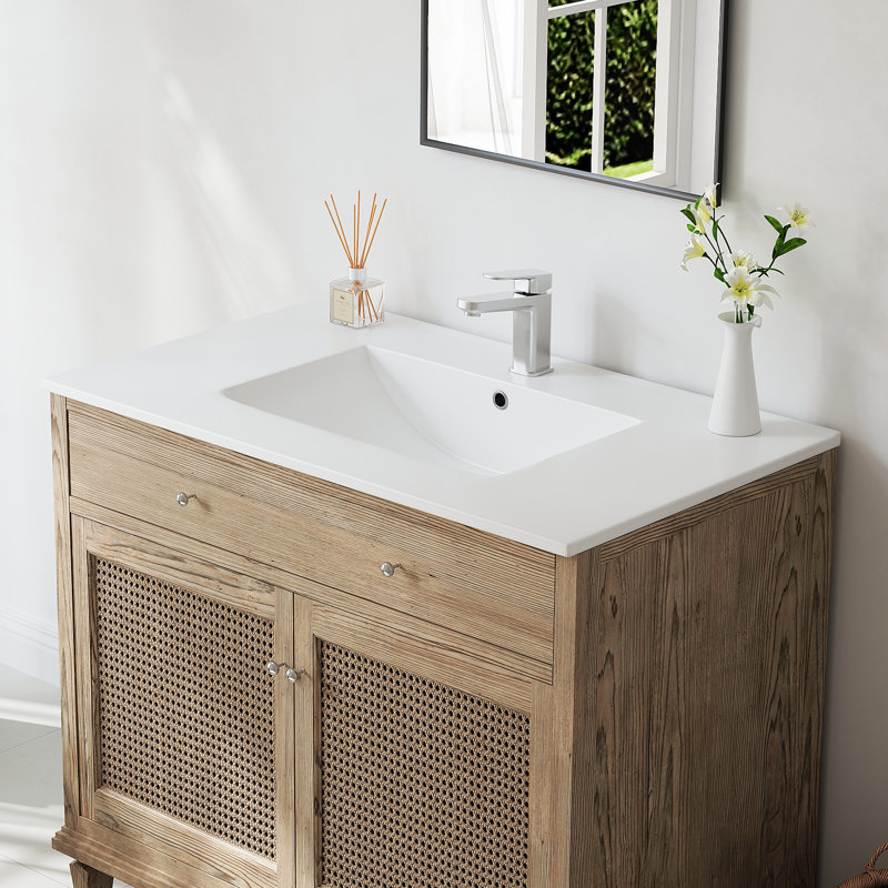 Eridanus Dayton 37" W x 22" D Vitreous China Vanity Top Sink in White ...