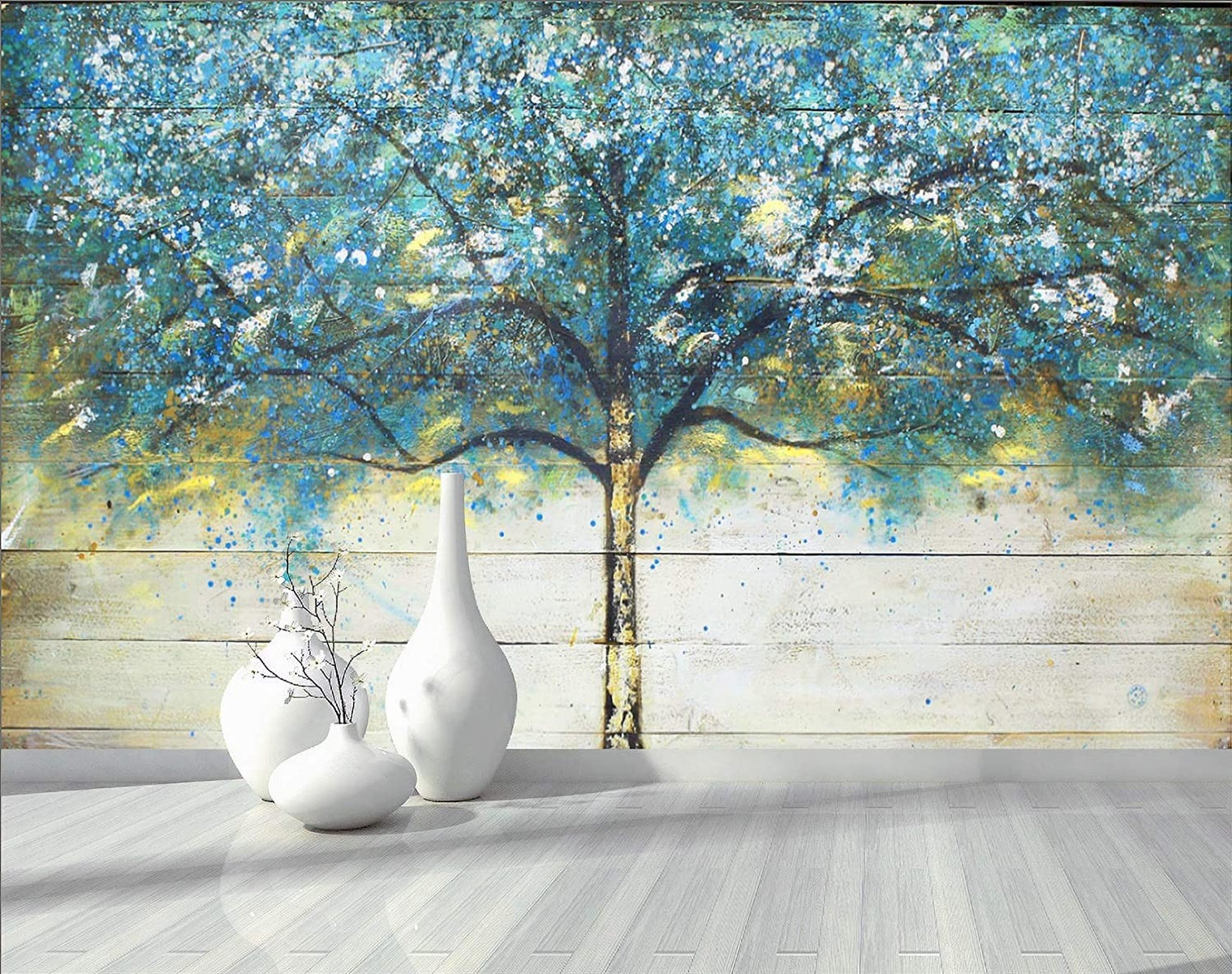 Winston Porter Oil Painting Tree And Branches Removable Wallpaper | Wayfair