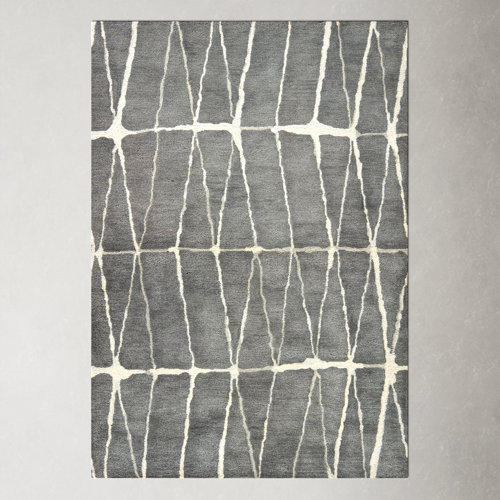 AllModern Pete Hand Tufted Wool Geometric Rug & Reviews | Wayfair
