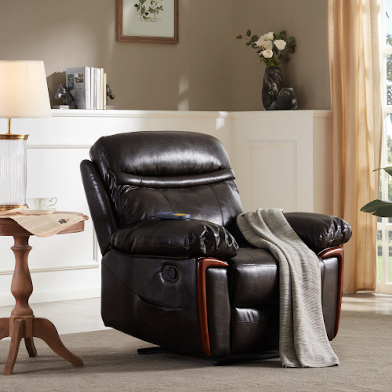 Inbox Zero Winfield Faux Leather Heated Massage Chair | Wayfair