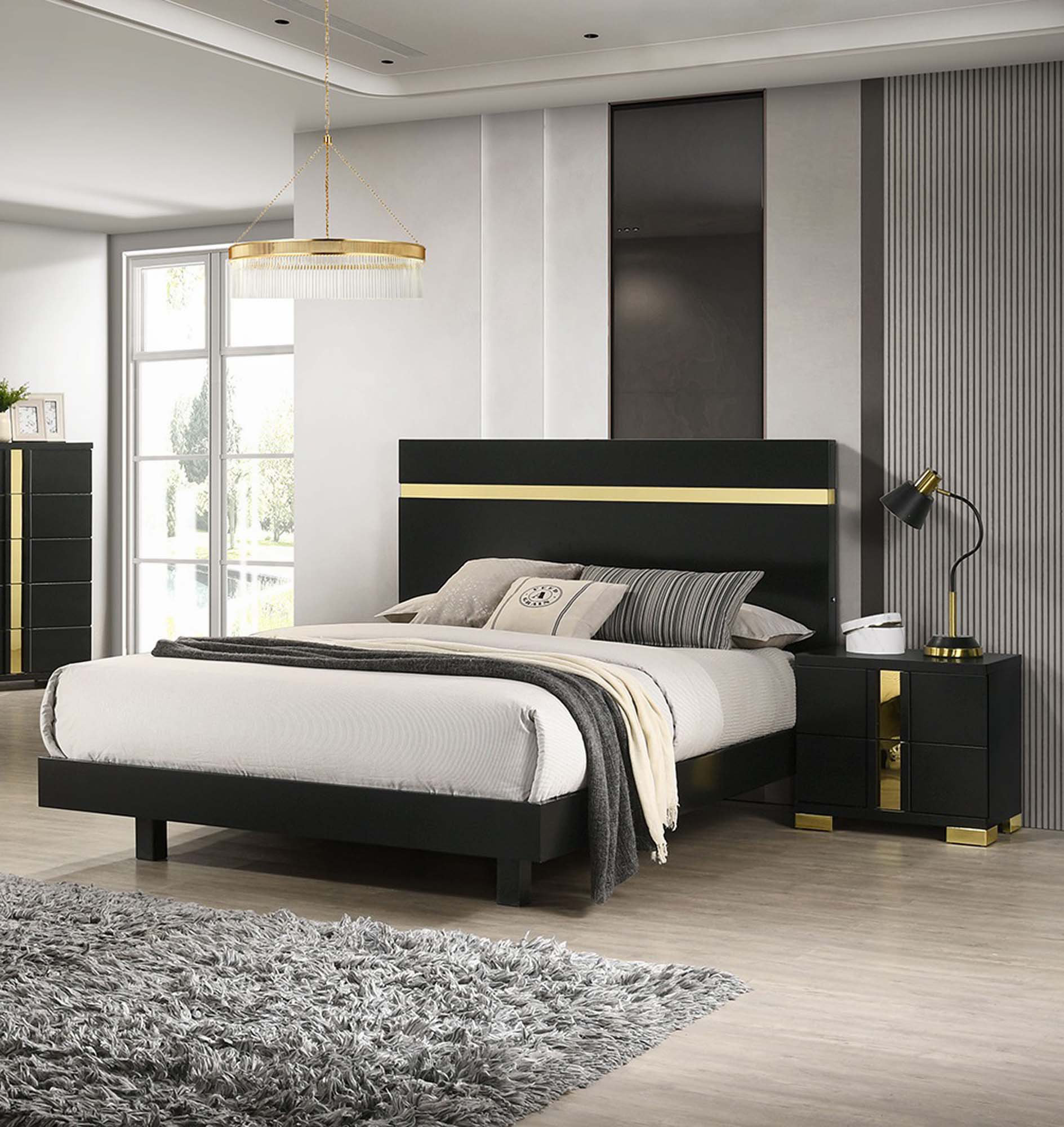 Mercer41 3Pc Bedroom Set Bed W LED 2X Nightstands | Wayfair