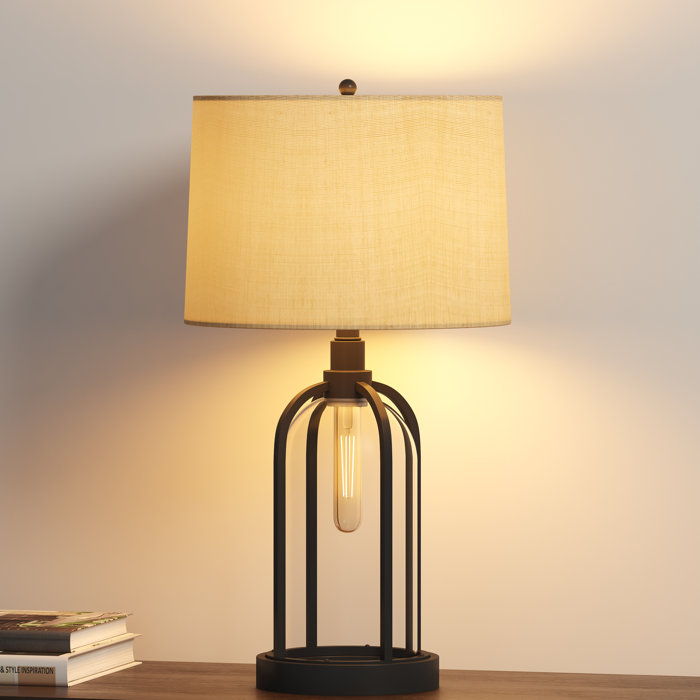 Inlight Modern Table Lamp with Night Light forNightstand, Desk, 2 Bulb ...