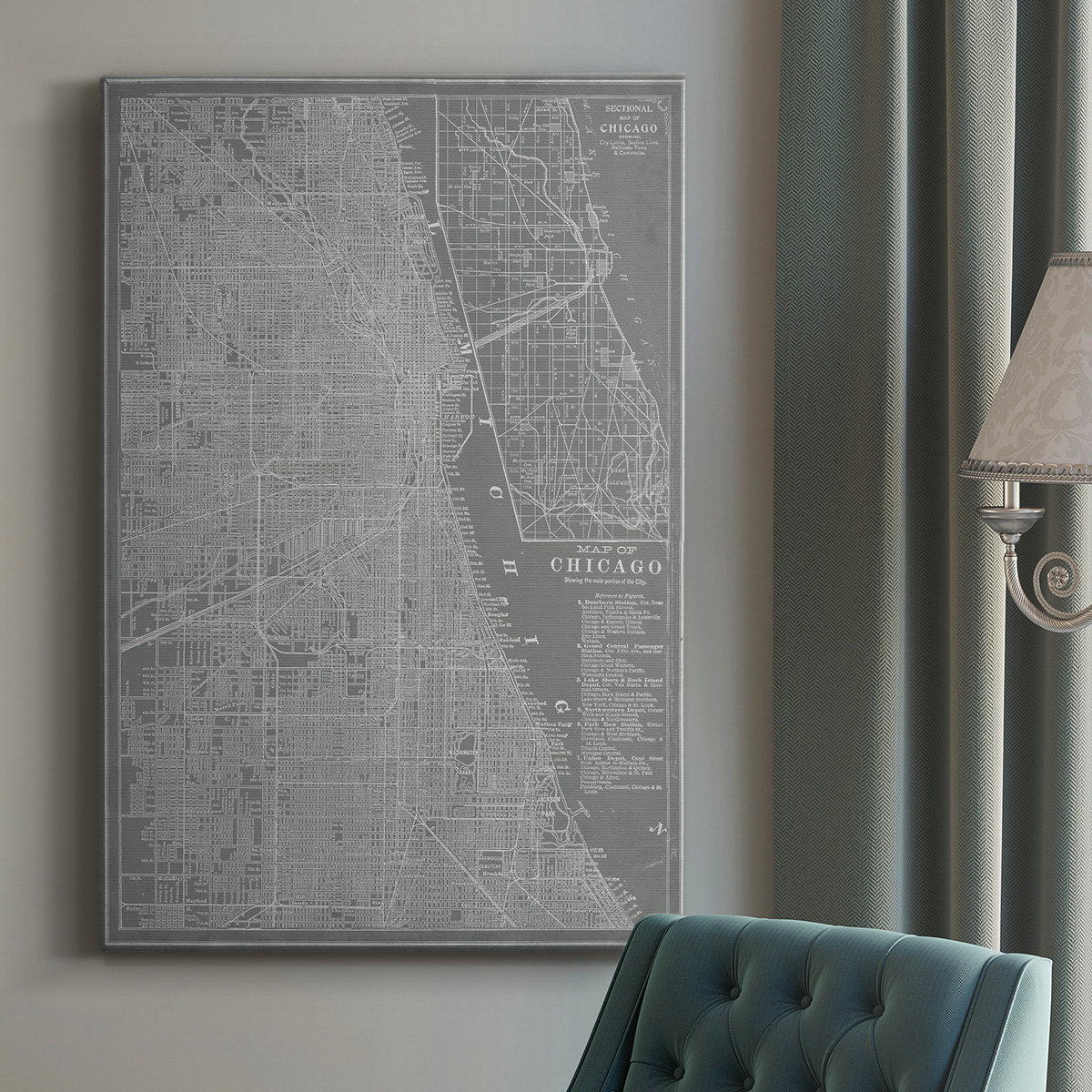 17 Stories City Map Of Chicago City Map Of Chicago - Print - Wayfair Canada