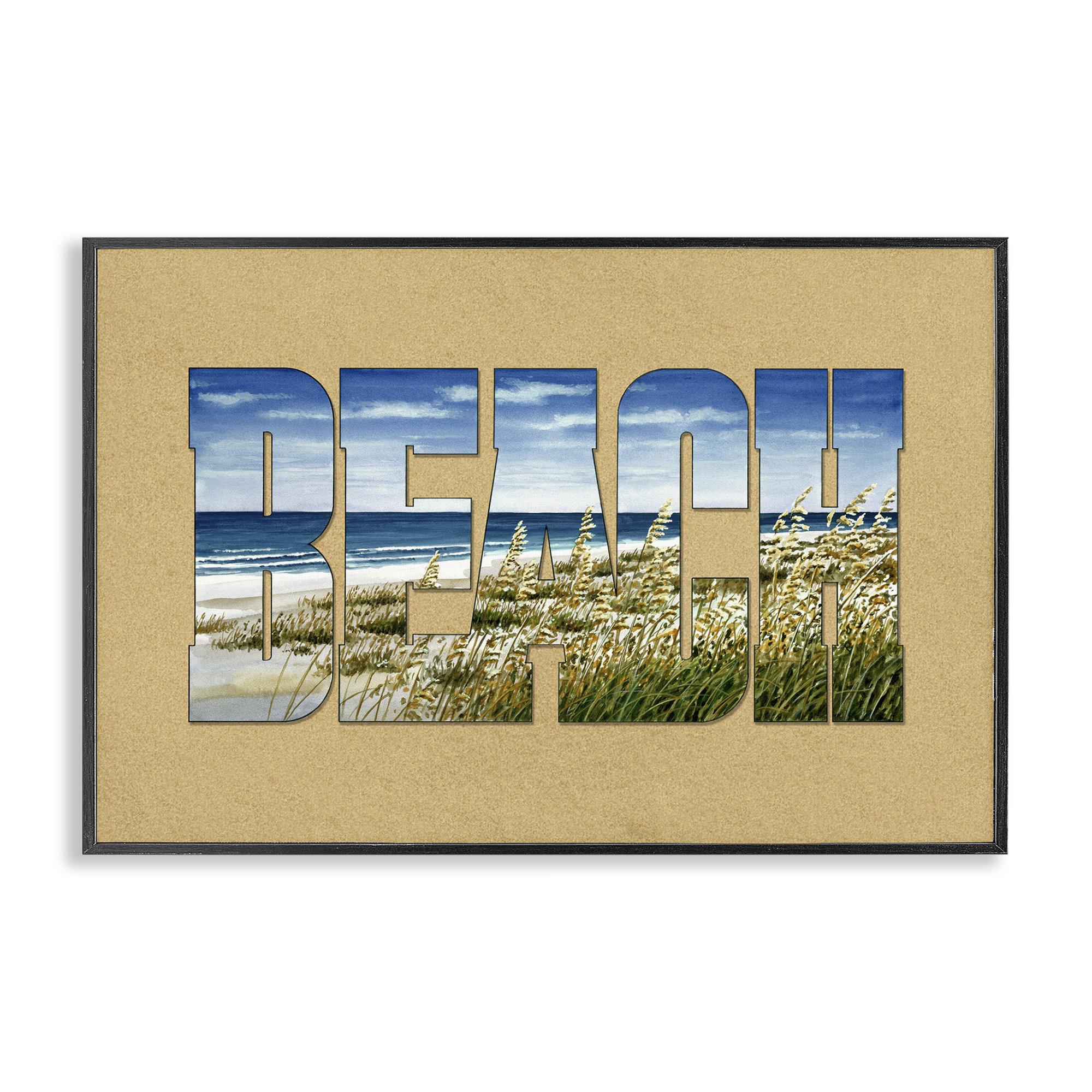 Highland Dunes Grassy Beach Typography Giclee Art by Art Brands ...