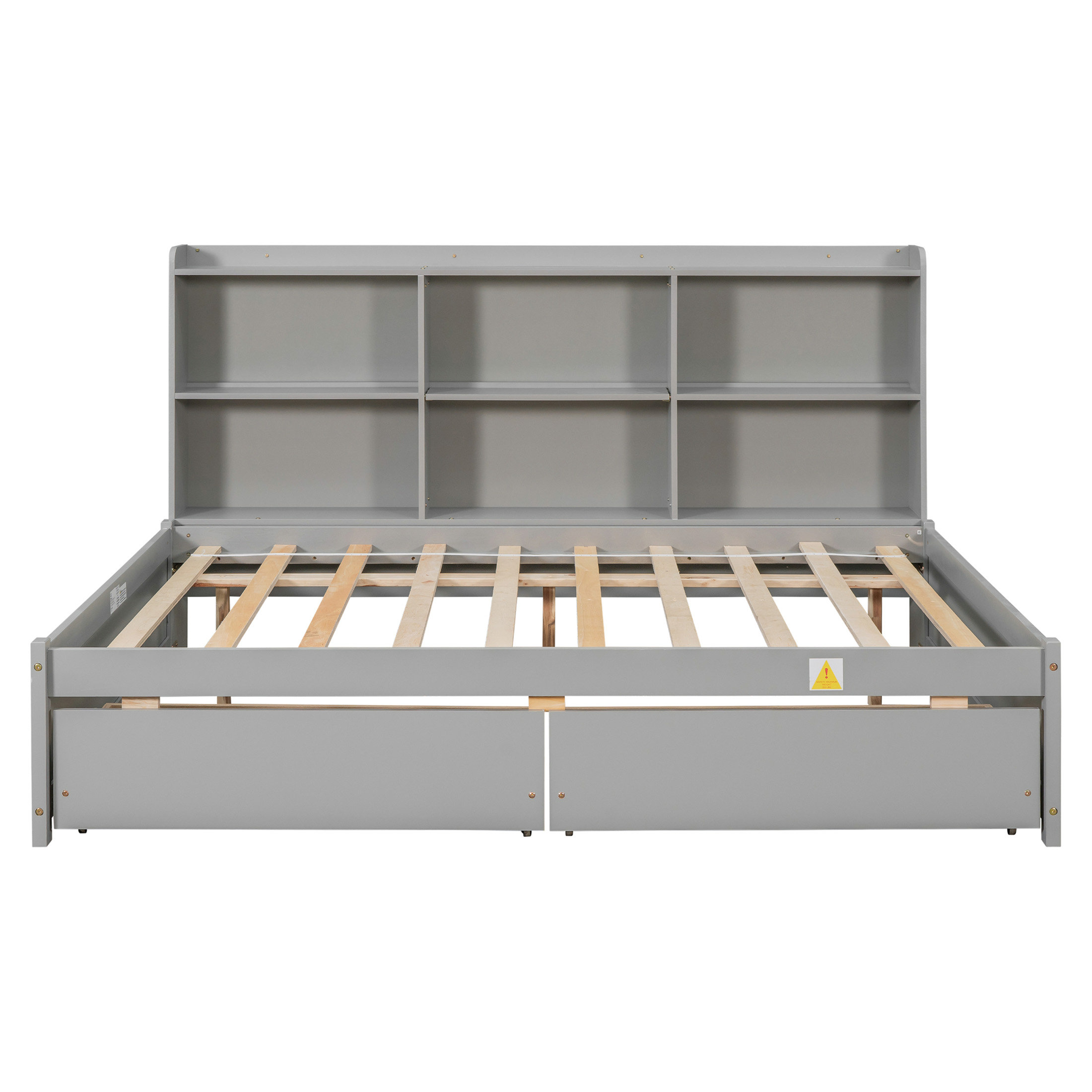 Latitude Run® Bed with Side Bookcase, Drawers | Wayfair