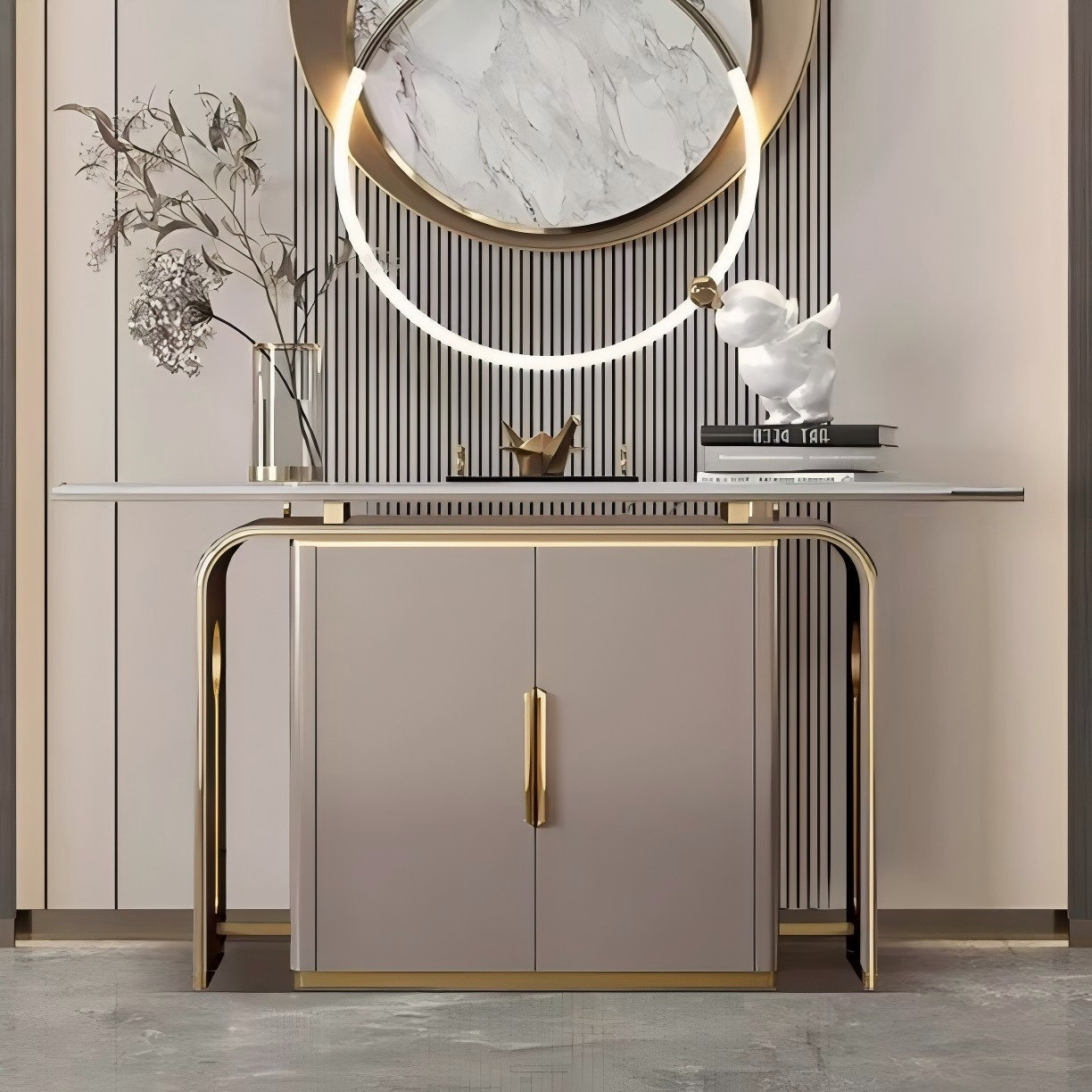 SINNOG Luxury Champagne Entryway Console Table - Wayfair Canada
