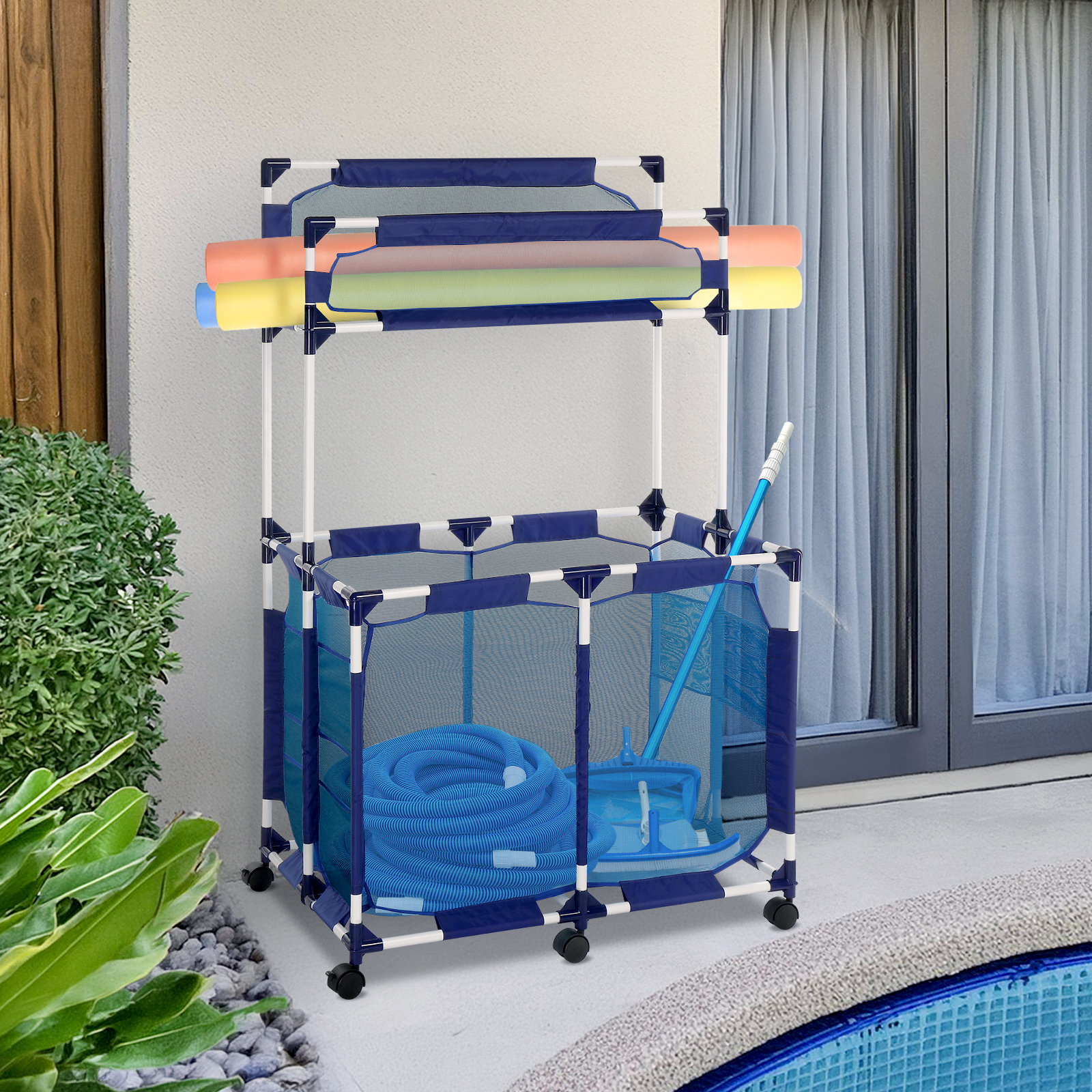 Winado Pool Storage Equipment Organizer Holder Large With Noodle Holder ...