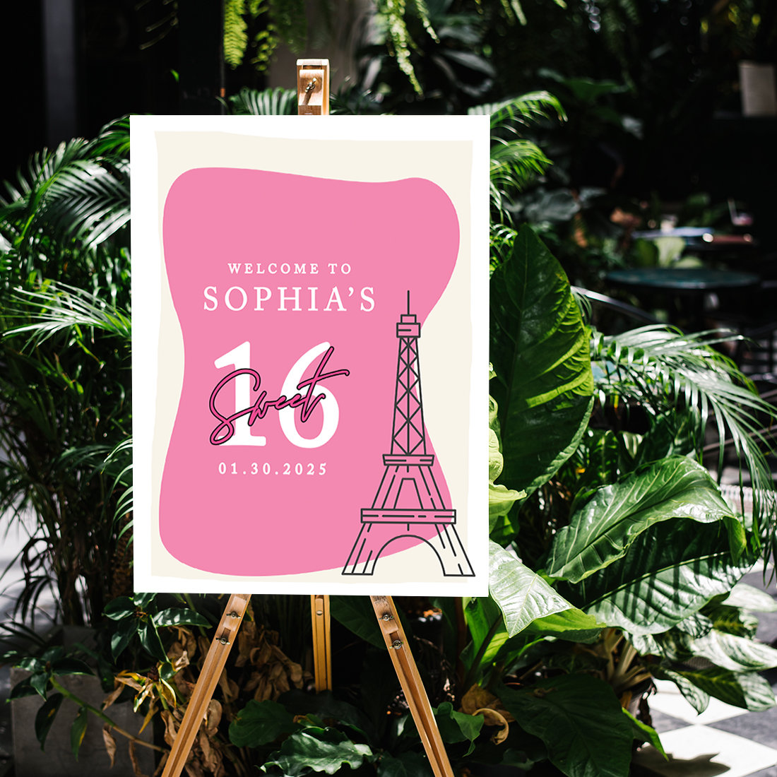 Koyal Wholesale Large Custom Sweet 16 Welcome Sign, Abstract Paris ...