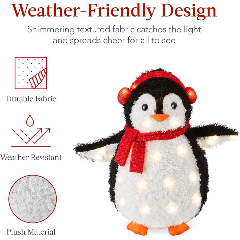 Canora Grey 2-Piece Lighted Penguin Family, 3ft Pop-Up Outdoor ...