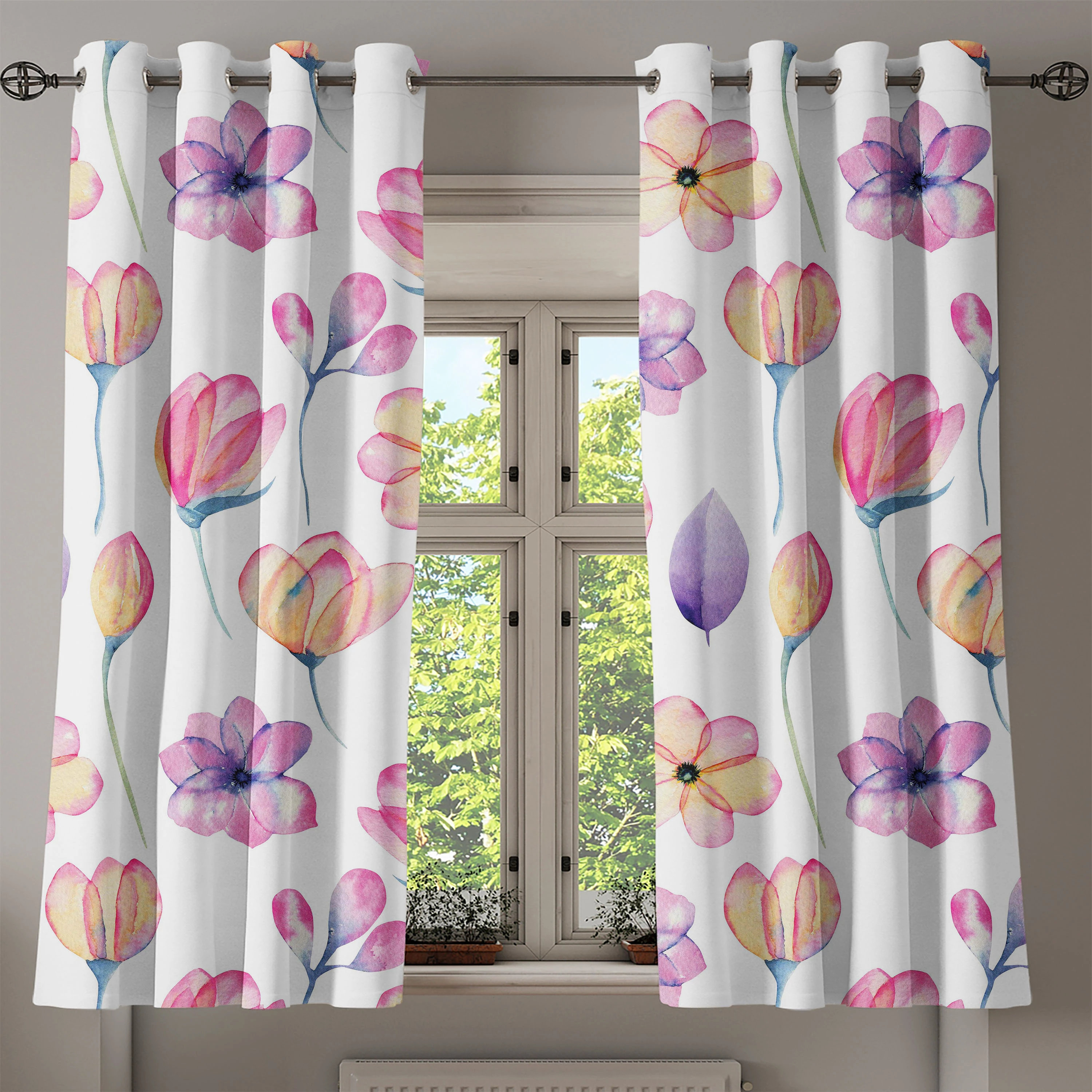 East Urban Home Dymone Polyester Semi-Sheer Curtain Pair | Wayfair