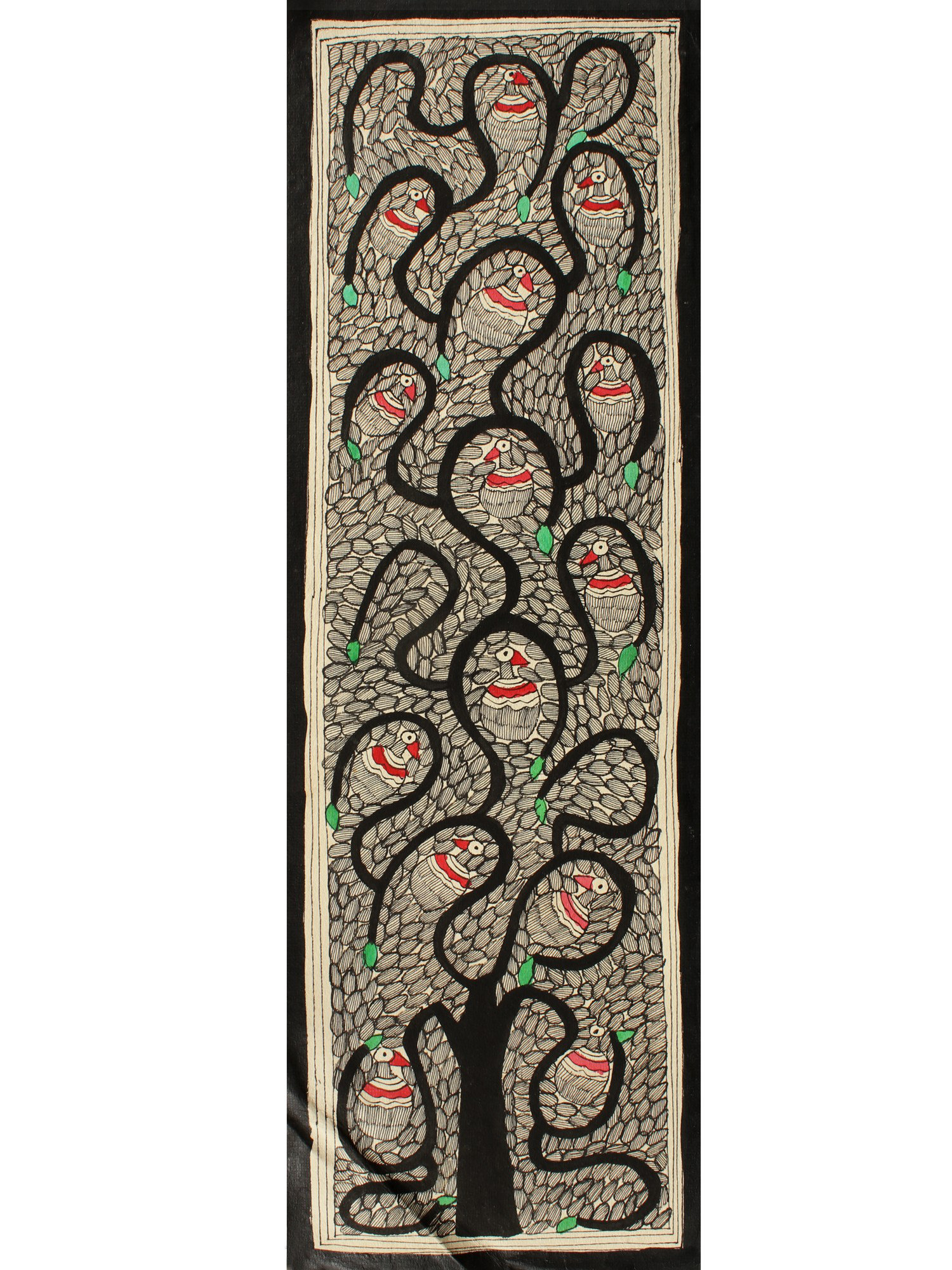 Bungalow Rose Tree Of Life With Birds | Madhubani Painting | Natural ...