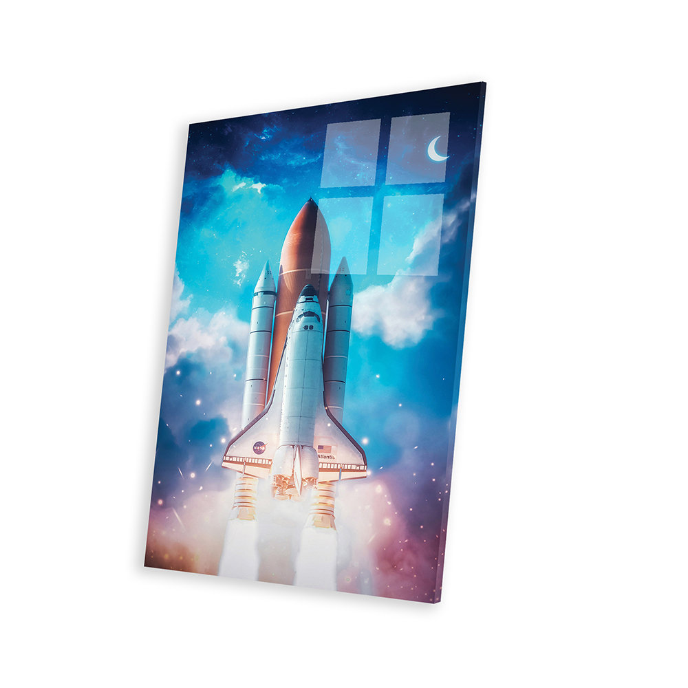Latitude Run® Rocket Launch Crescent Moon by Gen Z - Unframed Graphic ...