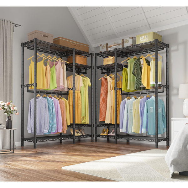 ColorLife Garment Rack Heavy Duty Commercial Grade Rack, 4 Tiers ...