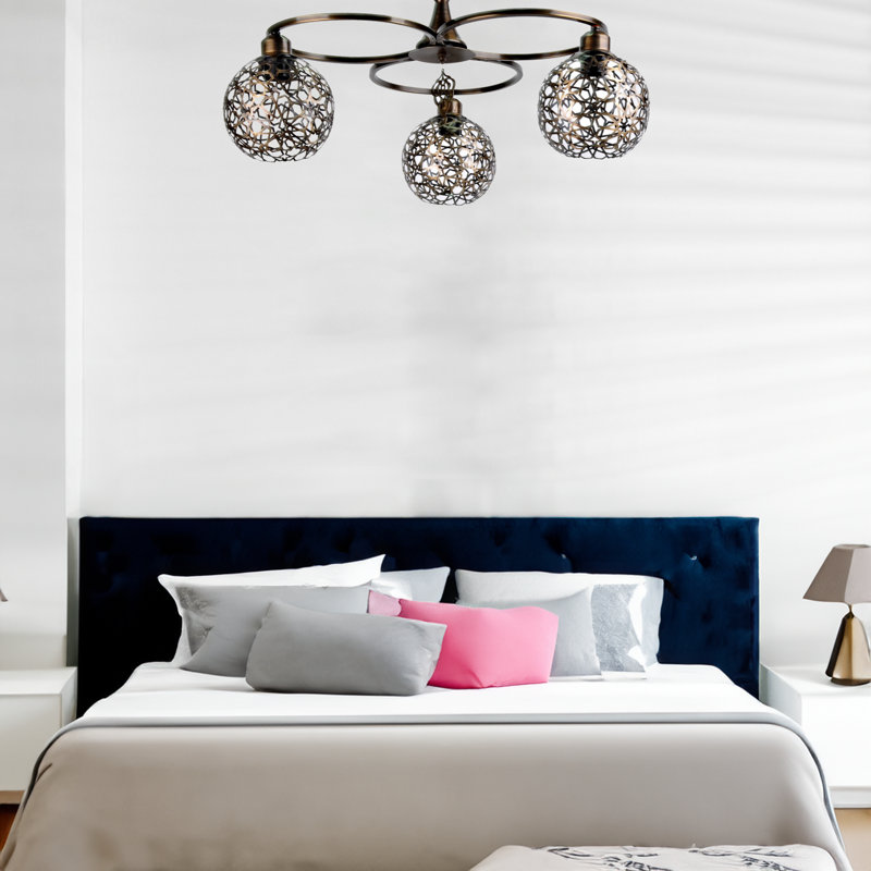 Orren Ellis 3 Lights Cluster Globe Flush Mount | Wayfair