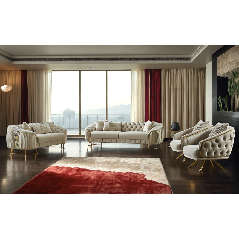 Rosdorf Park Lallah 4 - Piece Velvet Living Room Set | Wayfair
