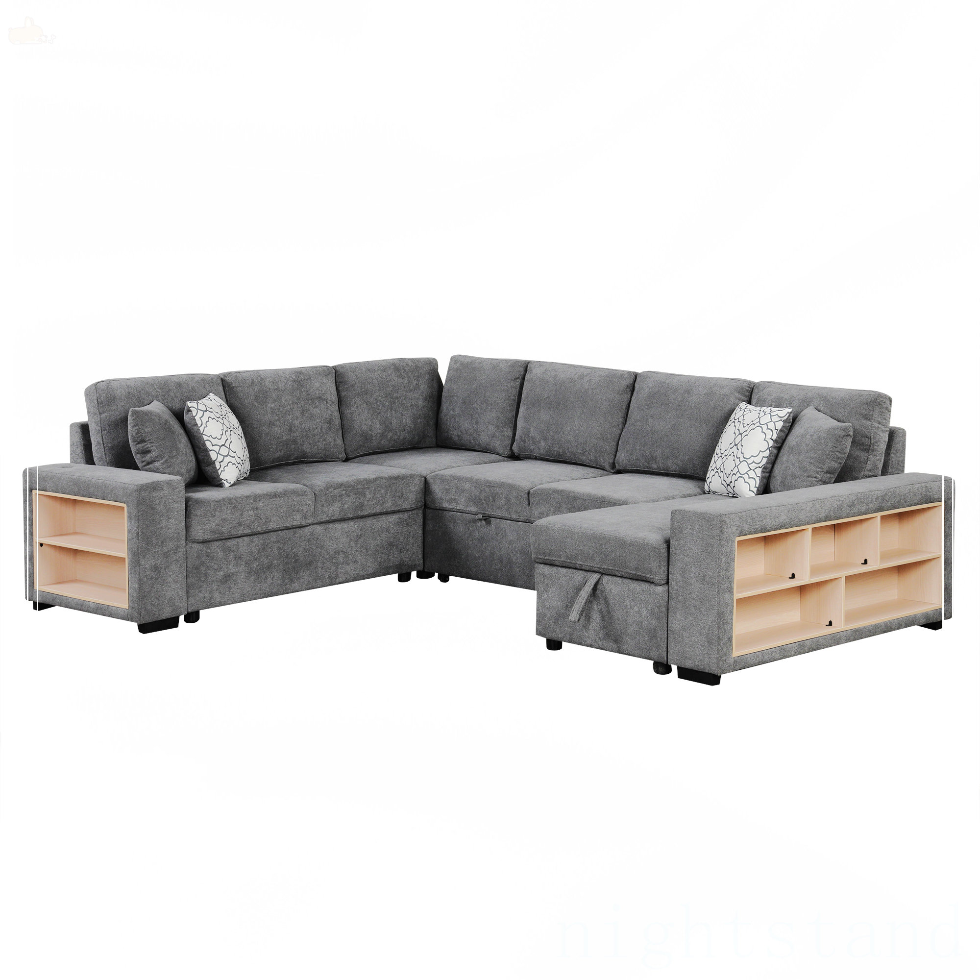 Hokku Designs 109" U-Shaped Sectional Sofa With Two USB Ports | Wayfair