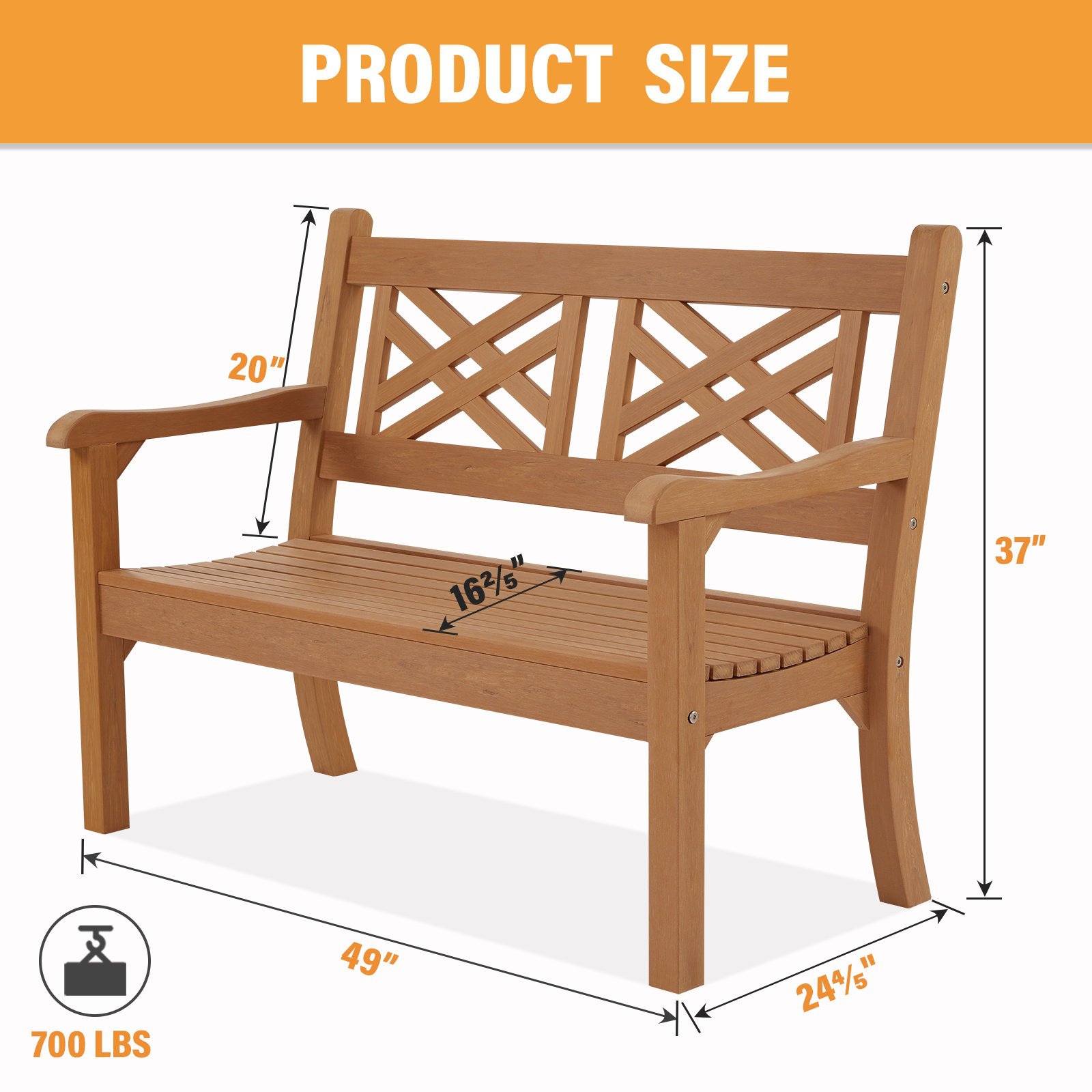 Latitude Run® All-Weather Poly Lumber Outdoor Bench, Person Garden ...