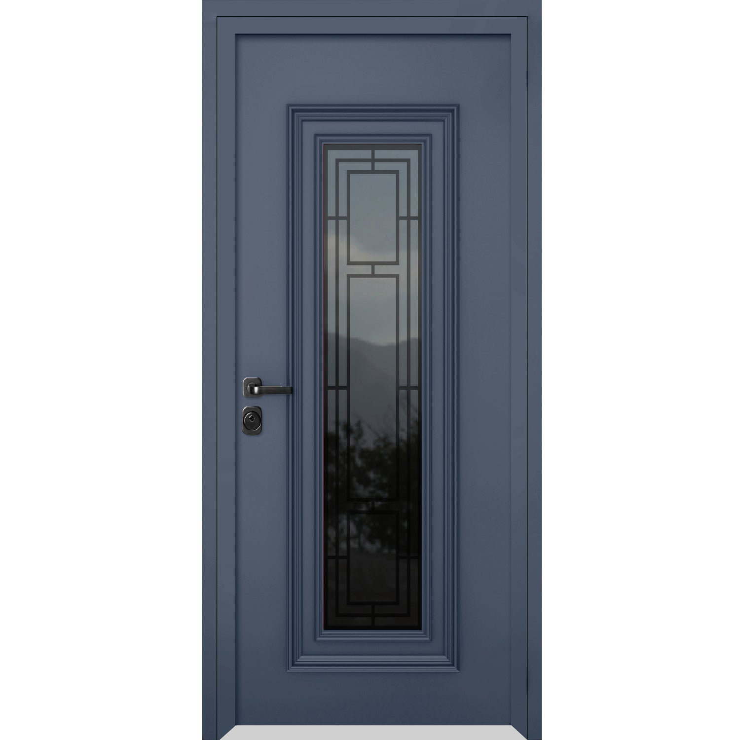 VDomDoors Front Exterior Prehung Steel Door Ballucio 6044 Gray Graphite ...