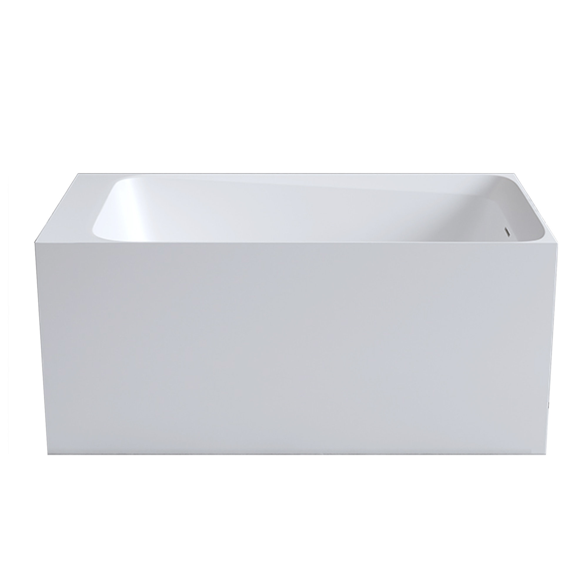 BRABOL 51'' Solid Surface Matte Tub, Freestanding Solid Surface Resin ...