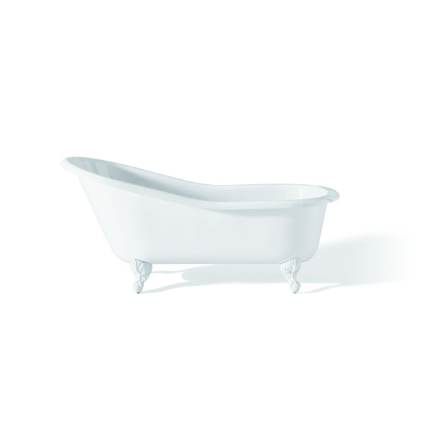 Rosdorf Park Javione 54'' x 30'' Freestanding Soaking Cast Iron Bathtub ...