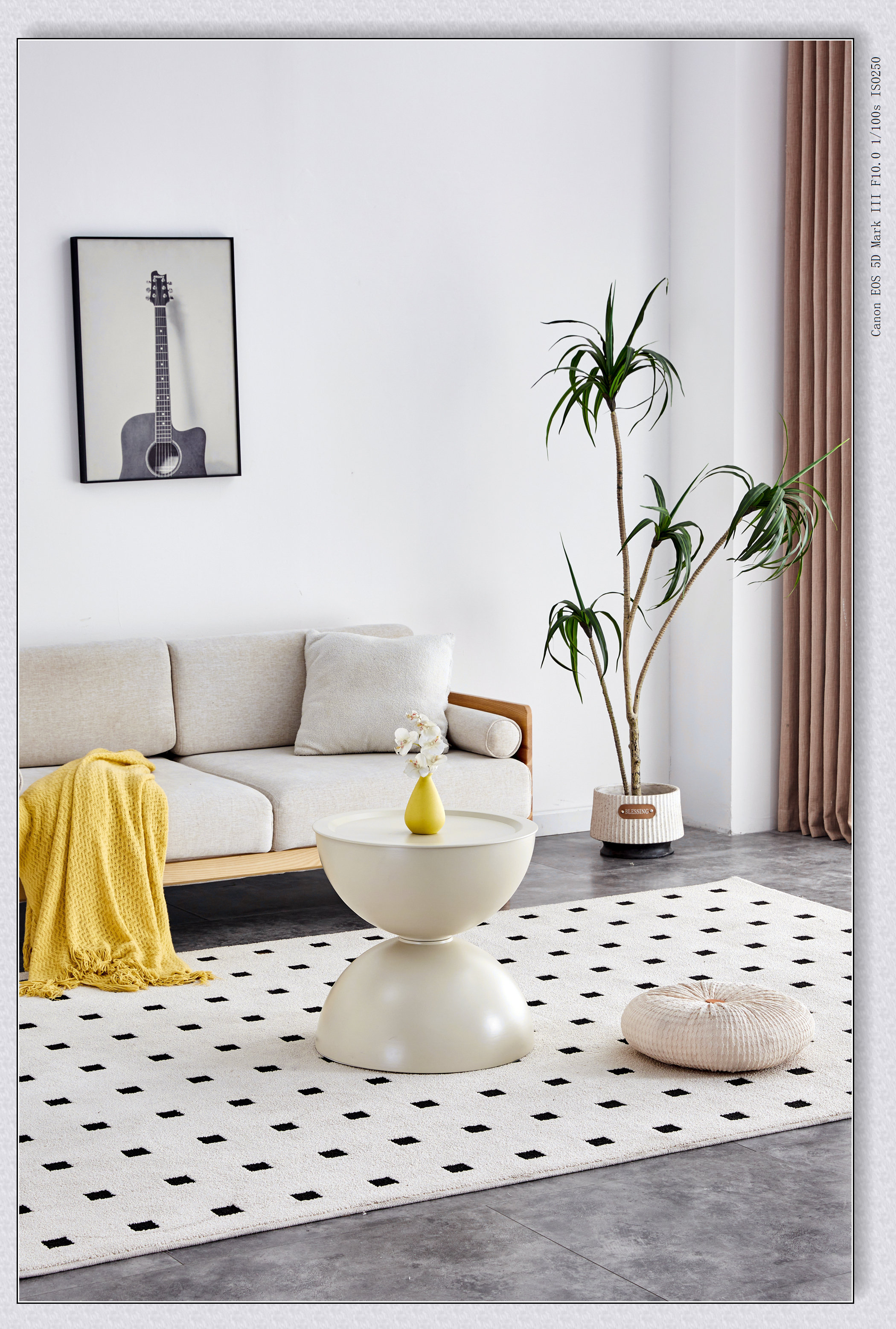 Wrought Studio™ Milk White Coffee Round Table With Storage And Movable ...