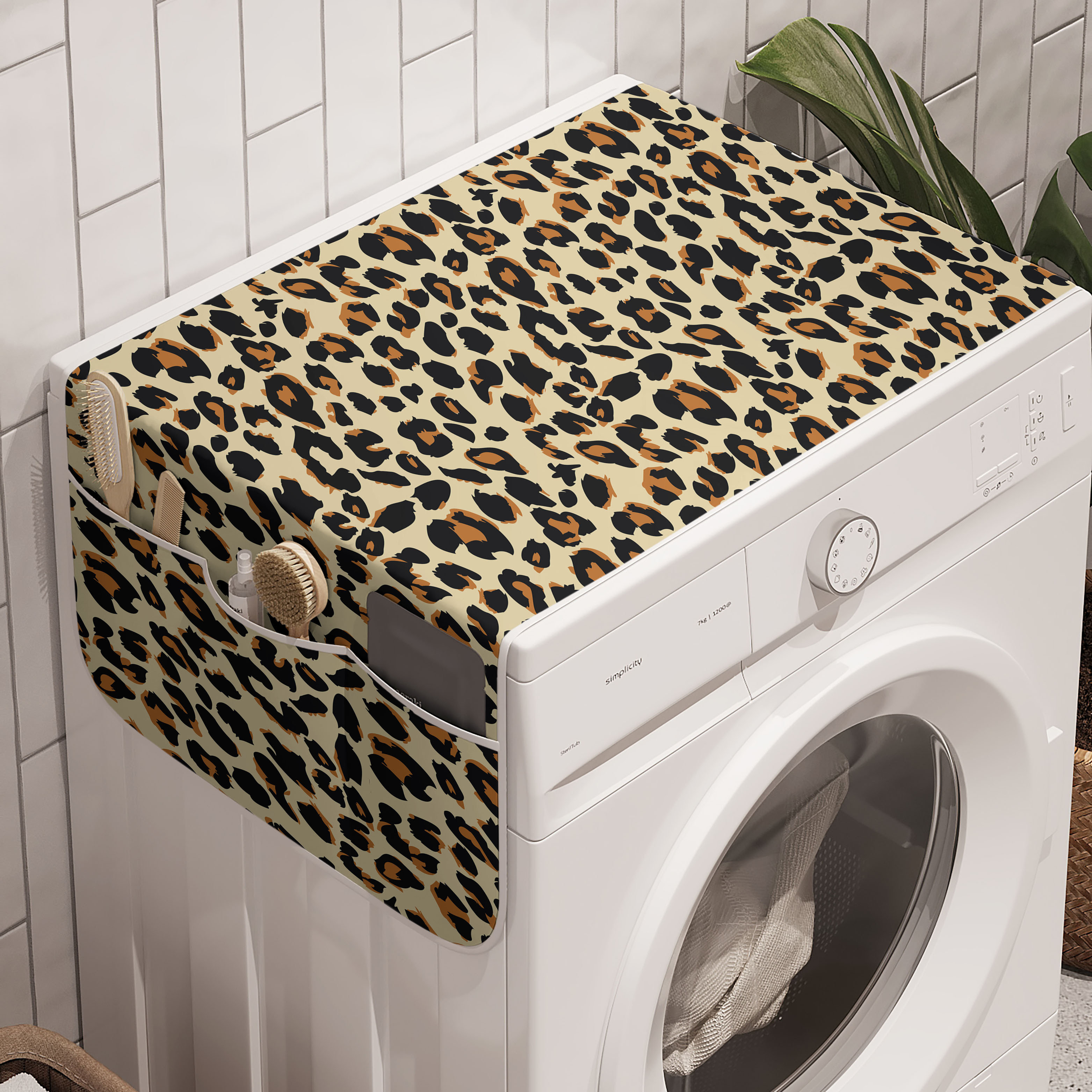 East Urban Home Leopard Washing Machine Organizer Pack of 2 47" x 18.5 ...