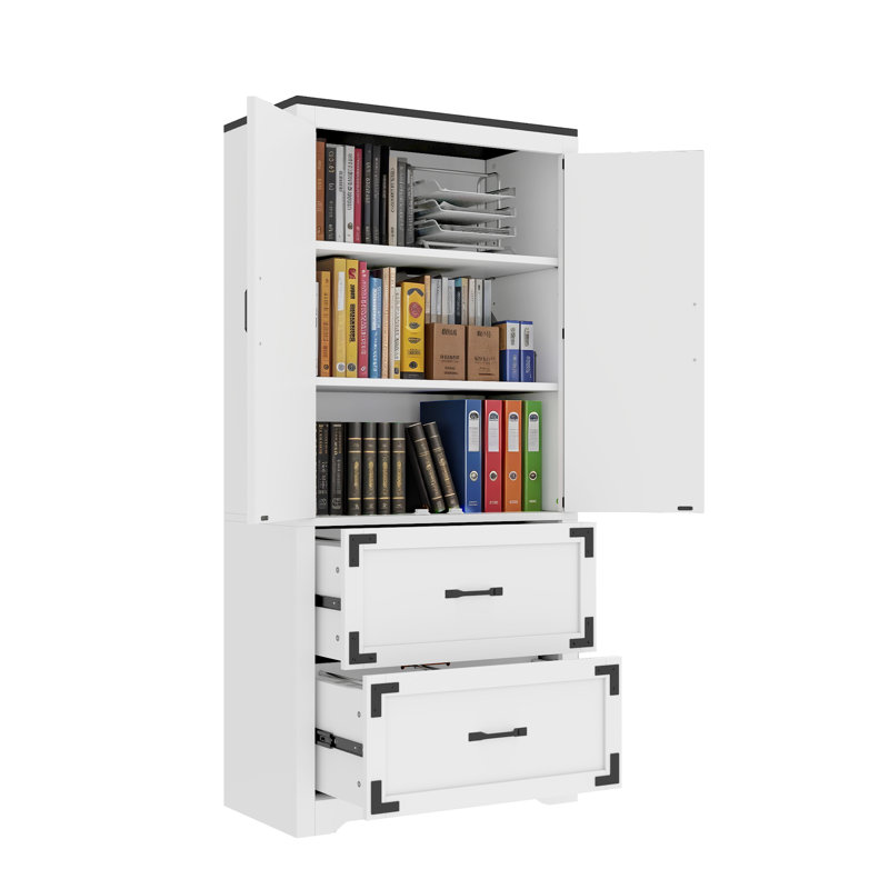 August Grove® Rustic Farmhouse Filing Cabinet with Adjustable Shelves ...