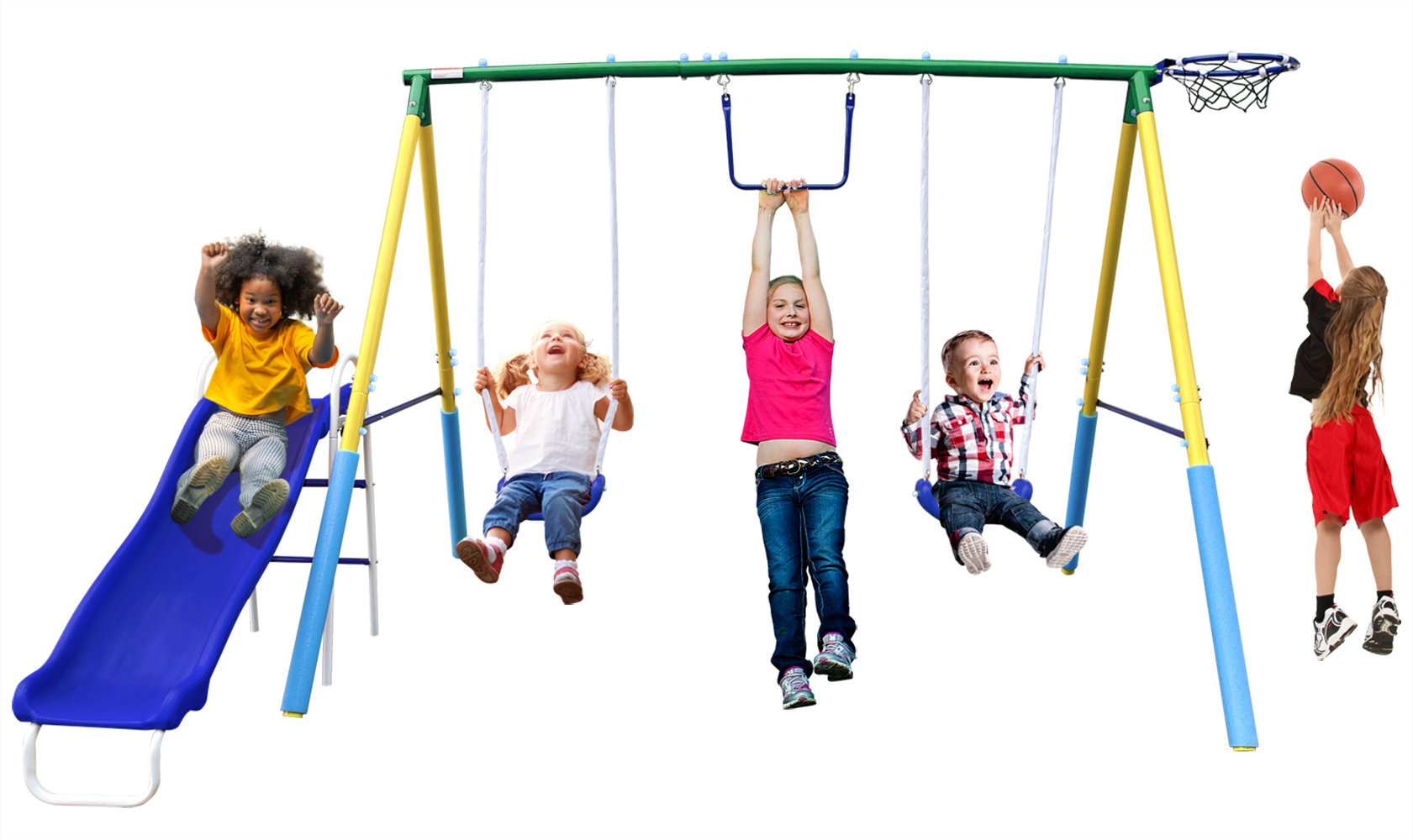 SMkidsport Ensemble de balançoires 5 en 1 SMkidsport pour cour arrière ...
