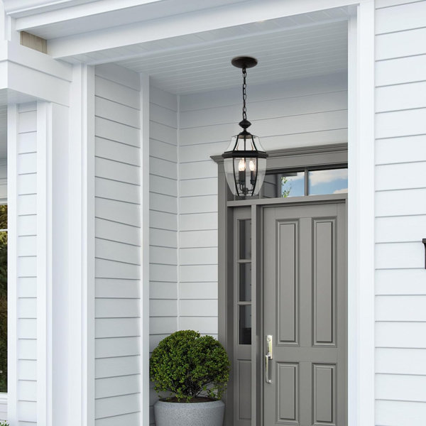 Red Barrel Studio® Modern Black Outdoor Pendant Light Fixture With ...