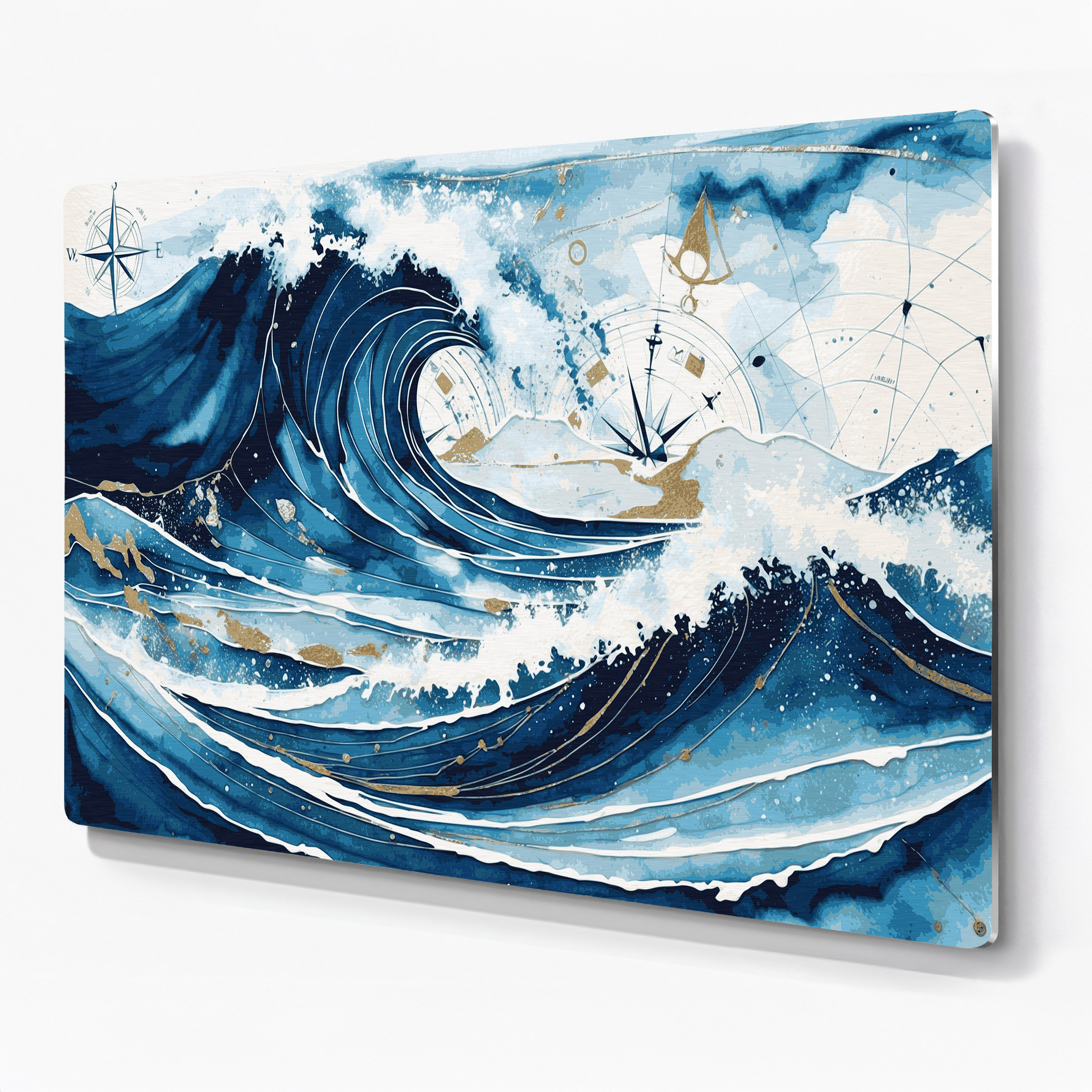 Hokku Designs Coastal Modern Maritime Plus Grey Metal Wall Art ...