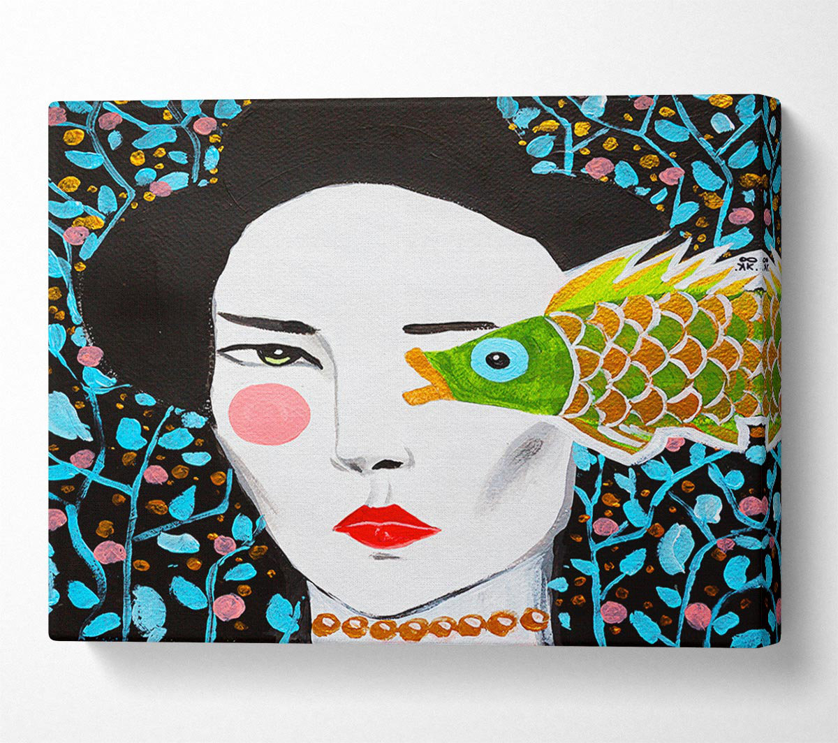 Marlow Home Co. Geisha Fish - Wrapped Canvas Painting | Wayfair.co.uk