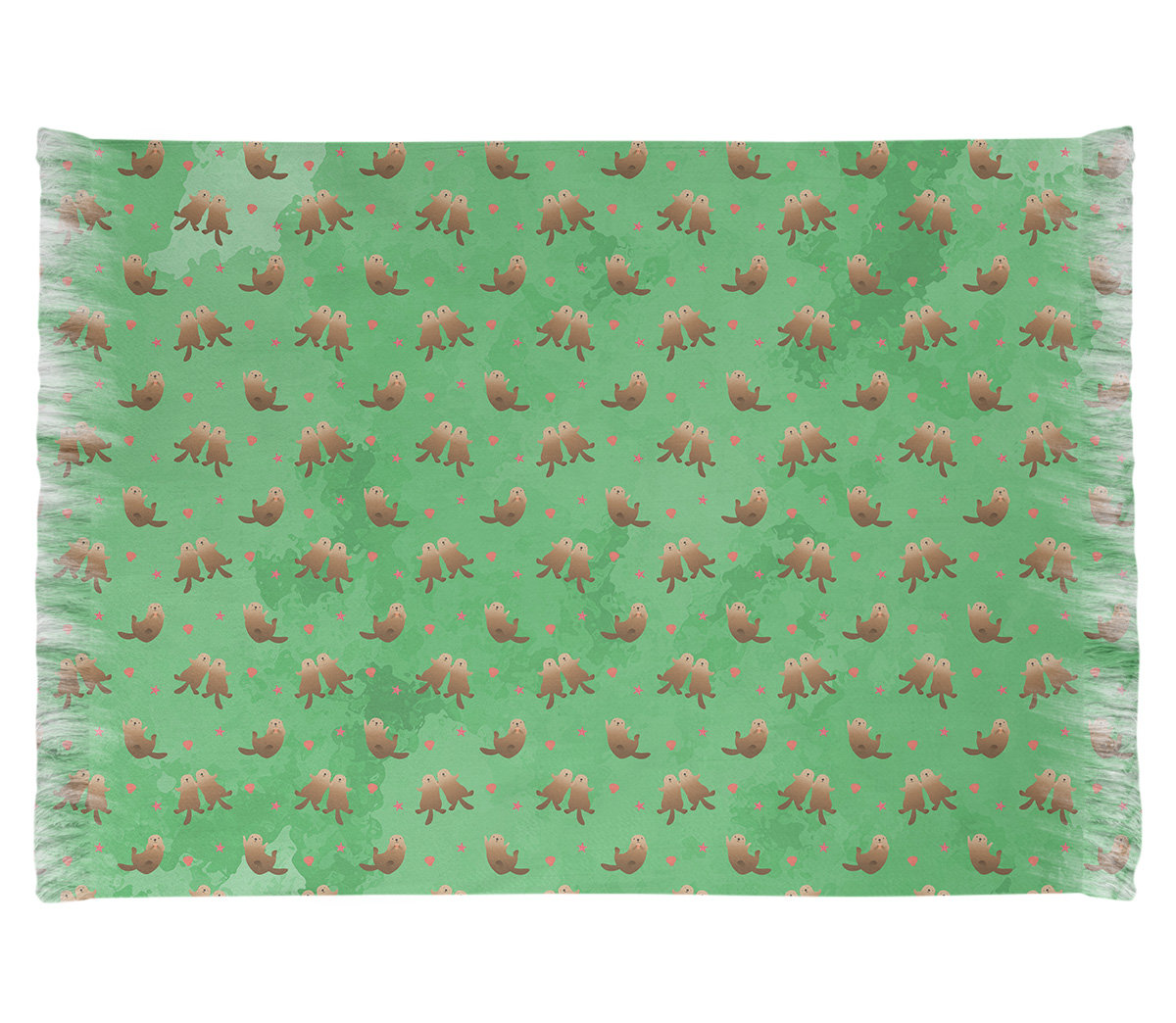 East Urban Home Sea Otters Green Area Rug | Wayfair
