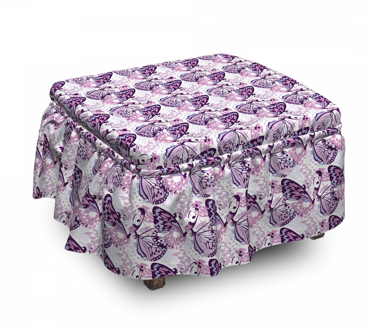 East Urban Home Abstract Exotic Wings Ottoman Slipcover | Wayfair