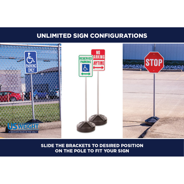 USWeight 5' Sign Post and 50 lb. Base Kit | Wayfair