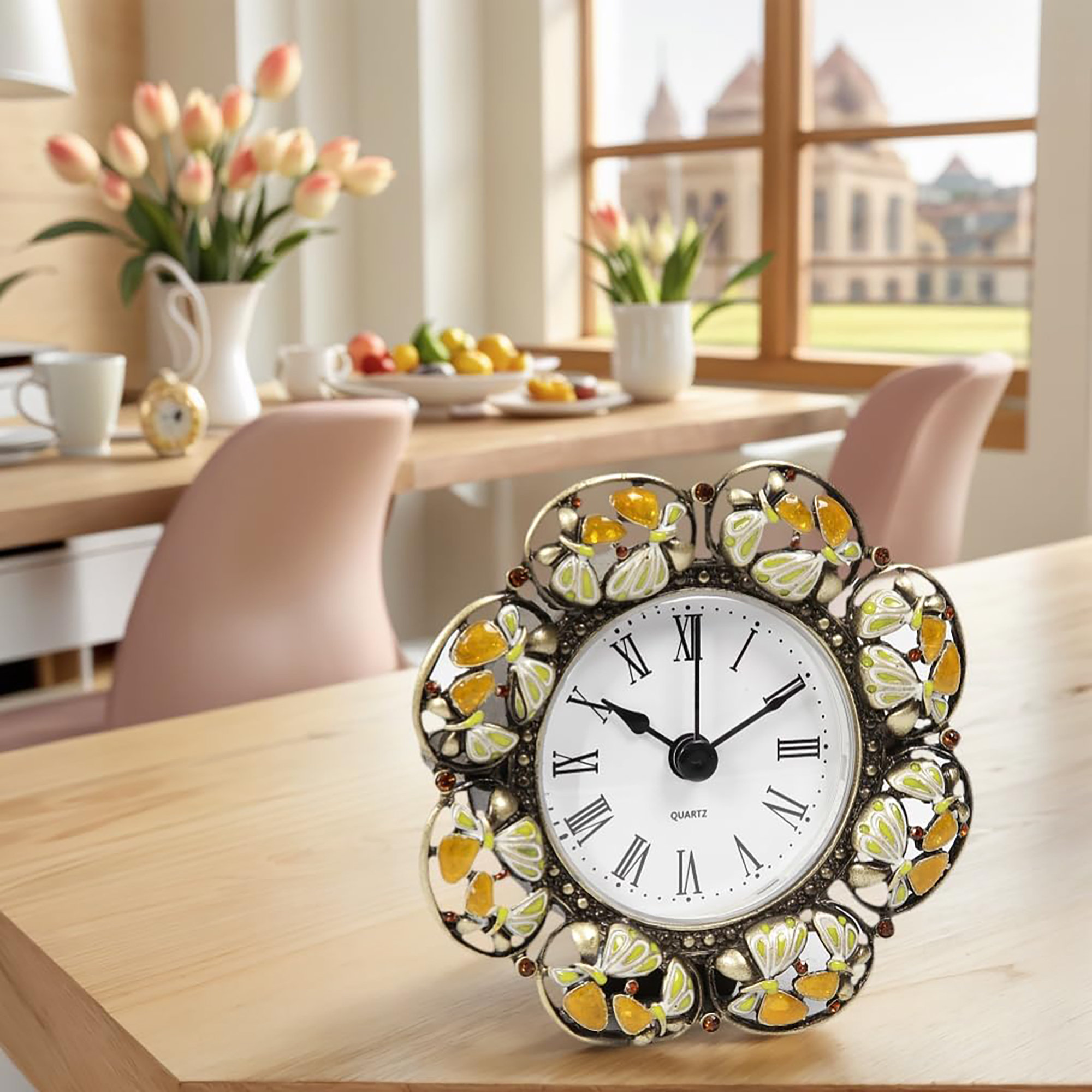 Flash Vintage Floral Mini Tabletop Clock | Wayfair.co.uk