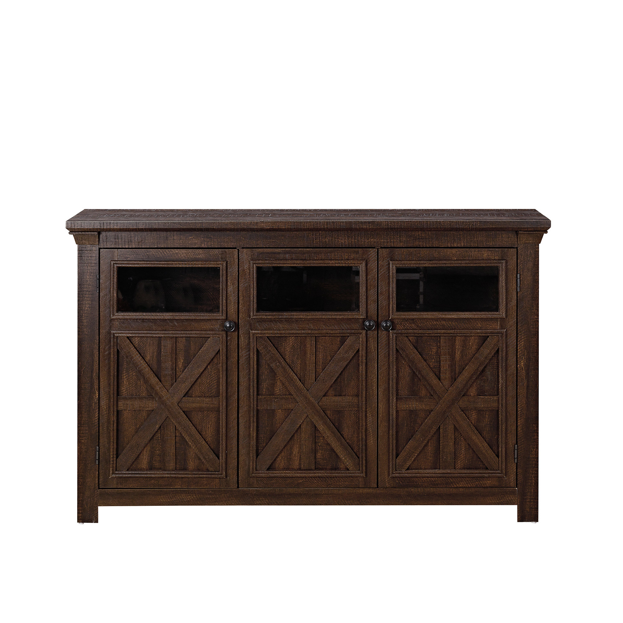 August Grove® Farmhouse Tv Stand Console Table With Storage Cabinets ...
