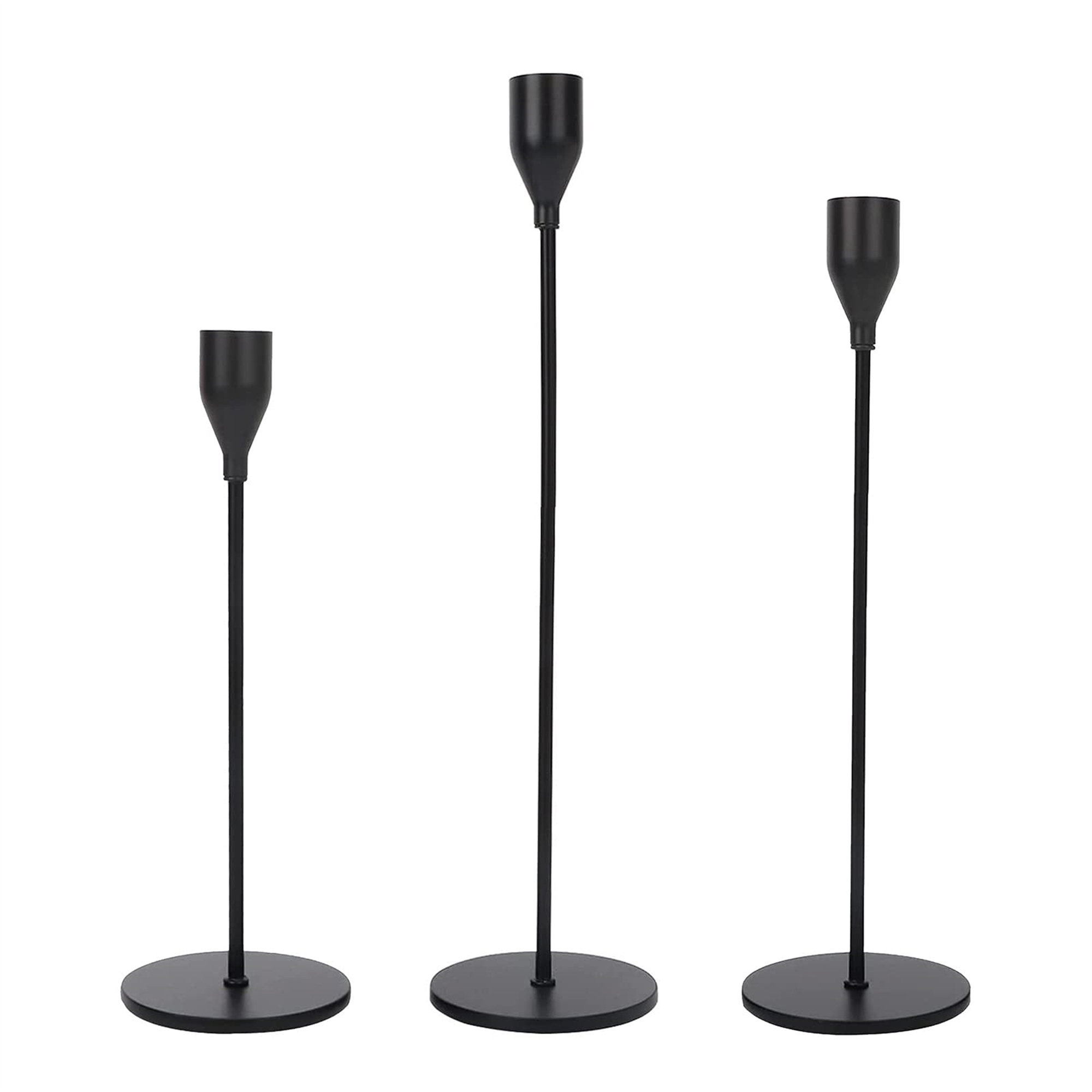 17 Stories 3 Pack Black Candlesticks, Candlestick Holders Vintage ...