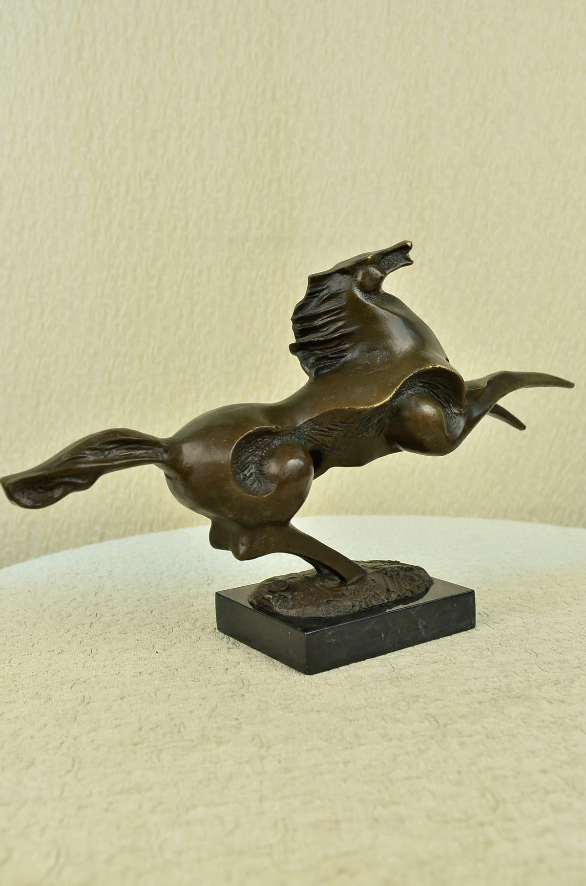 Canora Grey Teonte Large Abstract Modern Art Horse Gallops Bronze ...