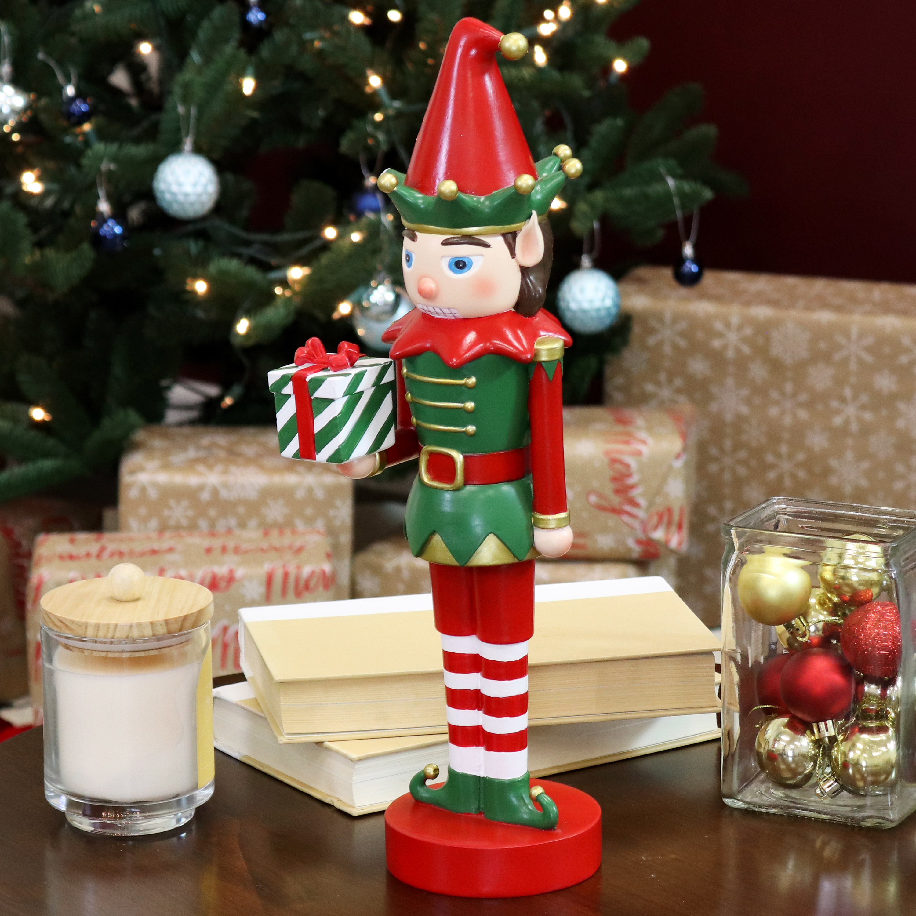 The Holiday Aisle® Jingles The Christmas Elf Nutcracker Statue | Wayfair